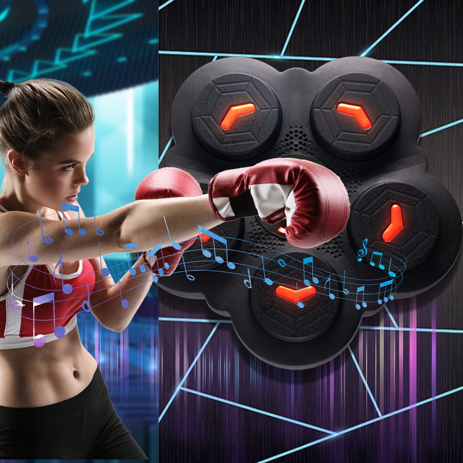 Rwvbm Bluetooth Wall Mounted Boxing Electronic Punch Trainer with LED ...