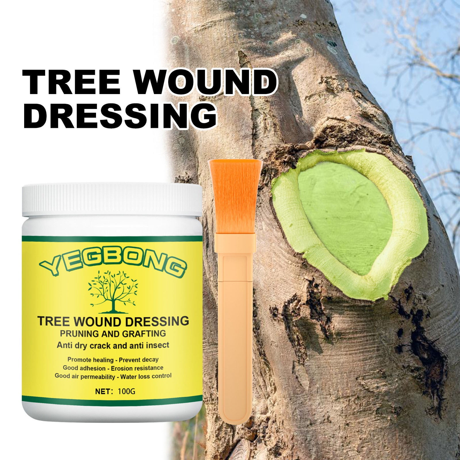 Rwvbm Bonsai Tree Wound Dressing Paste 100g with Brush Pruning ...