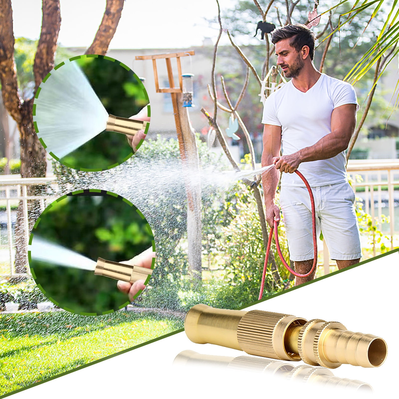 Rwvbm Brass Garden Hose Nozzle Connector | Heavy-Duty Outdoor Faucet ...