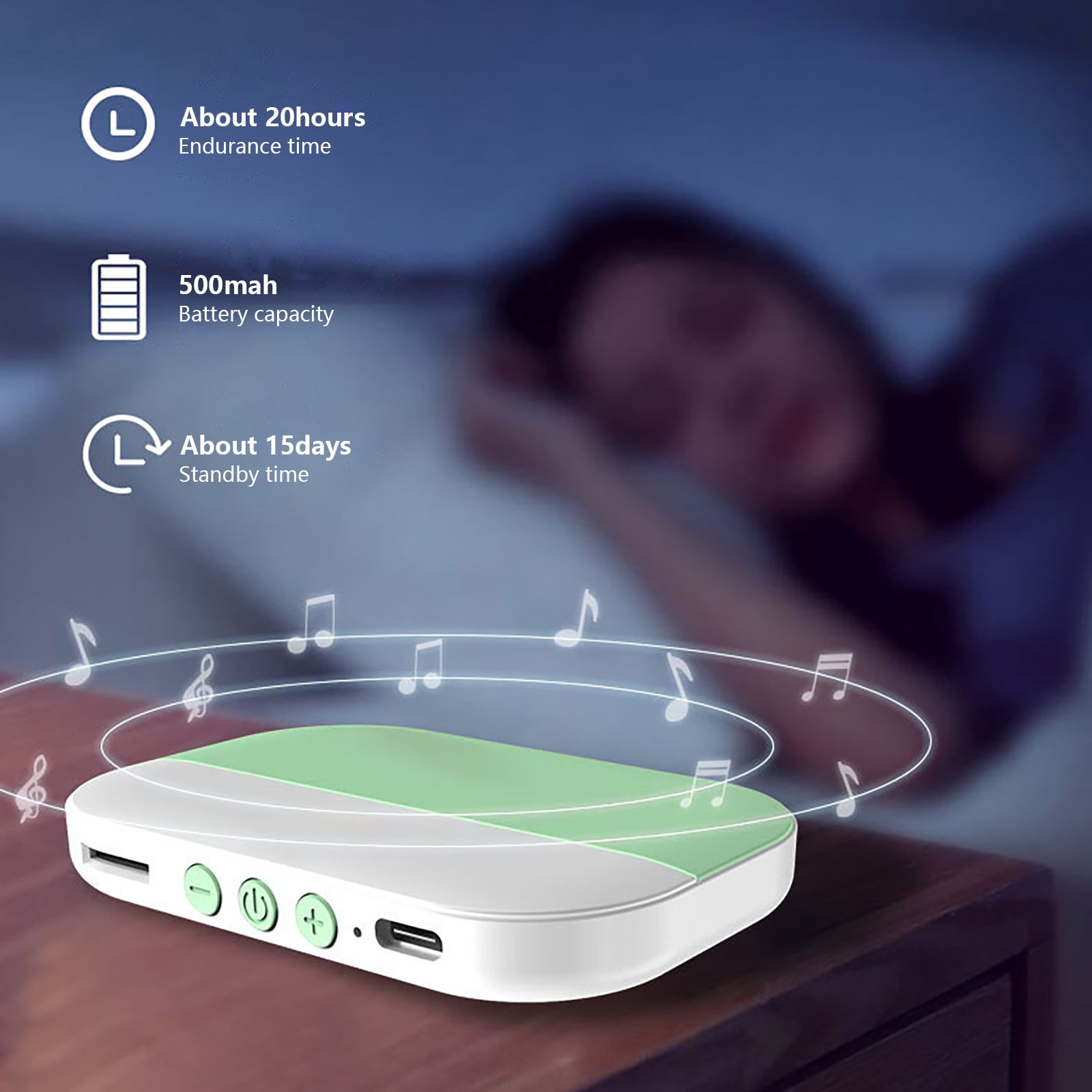 Rwvbm Conduction Bluetooth Speaker Pillow Wireless Bluetooth 5.2 Sleep Aid Speaker 15H IPX4 ...