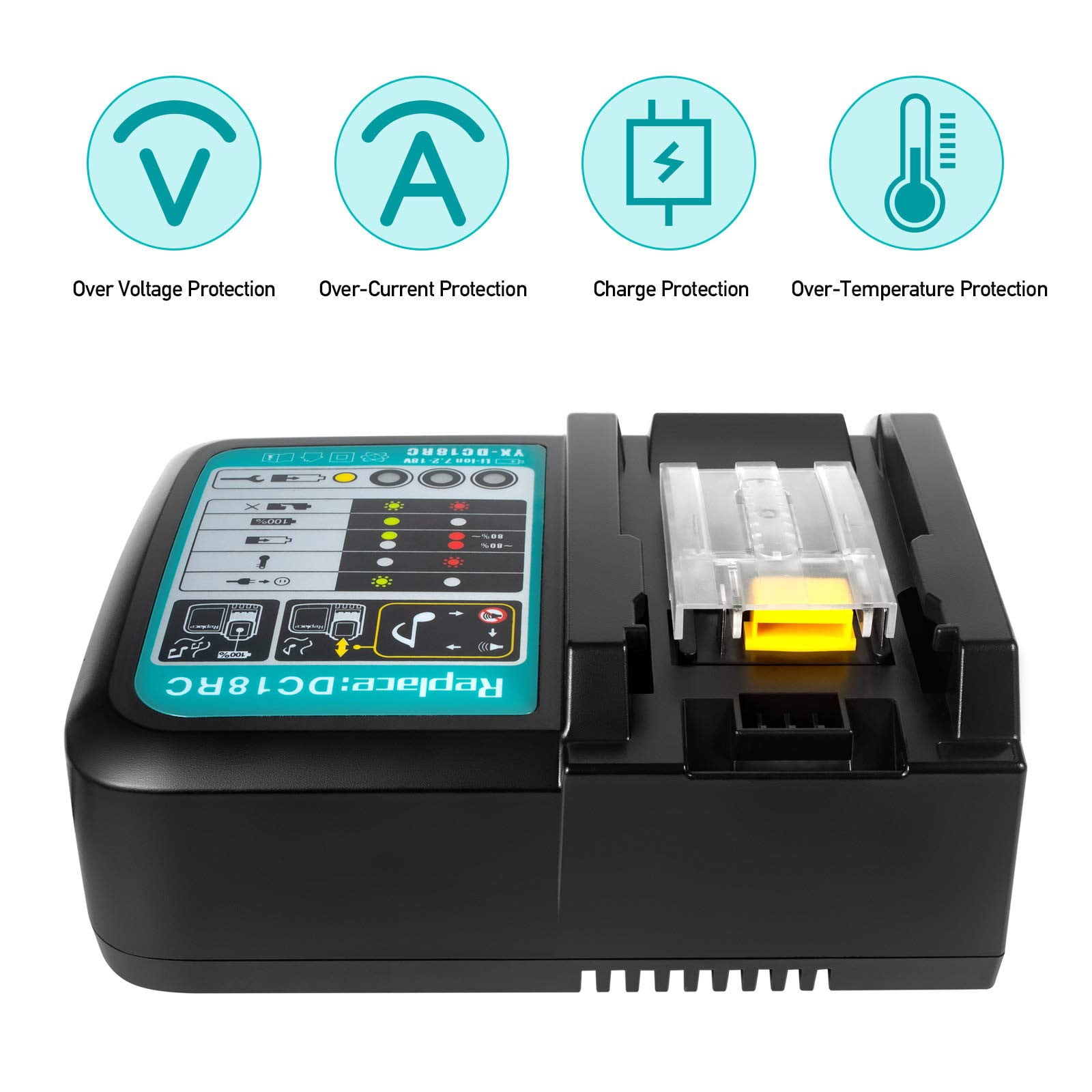 Rwvbm DC18RC 18V LXT Lithium- Fast Battery Charger Intelligent LCD ...