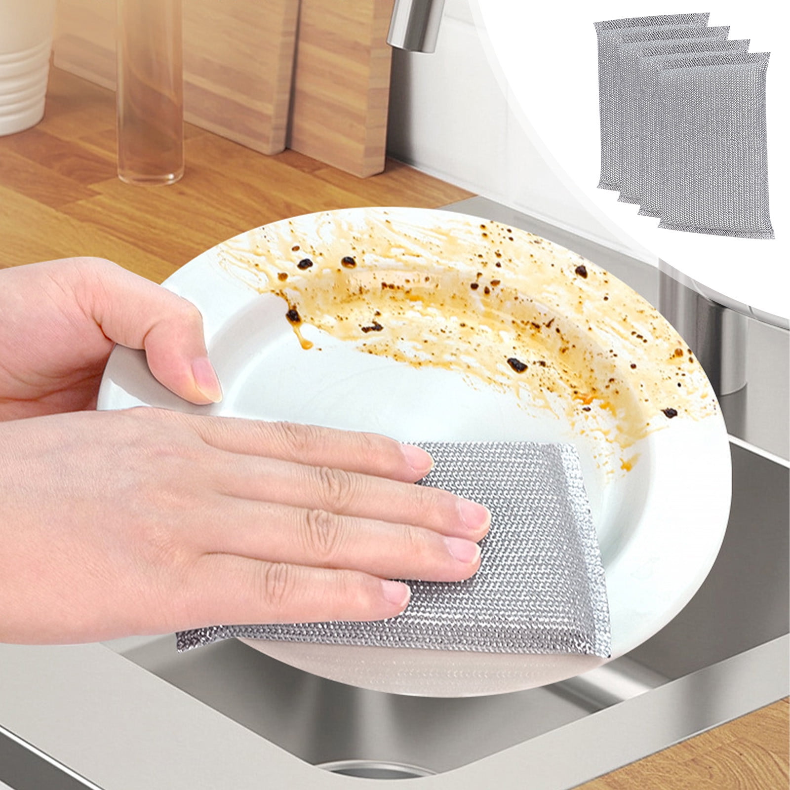 Rwvbm Dishwashing Cloth - Double-Sided Non-Greasy Sponge with Finish ...