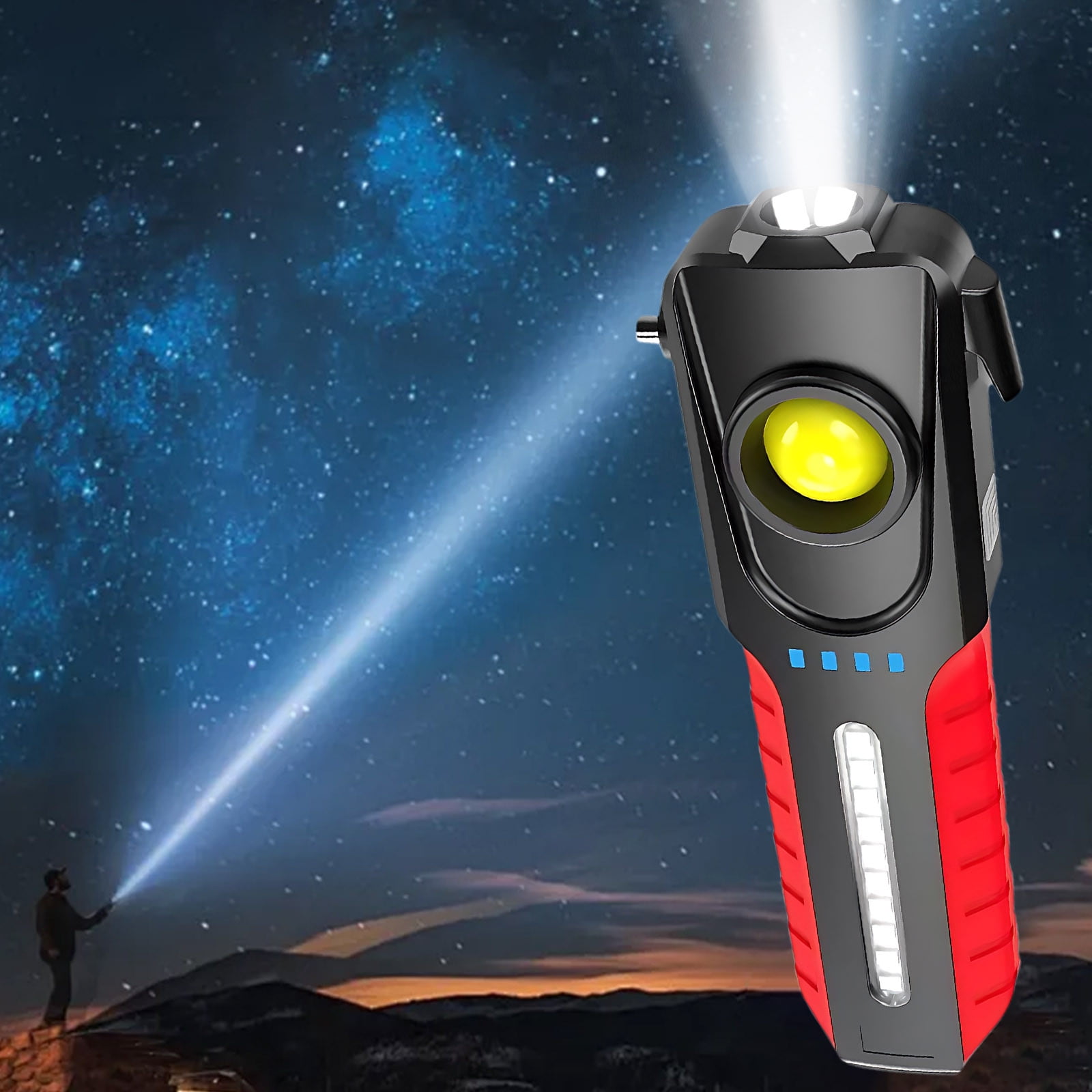 Vehicle Flashlight,Emergency Lighting,Rechargeable Lithium TorPowerful ...