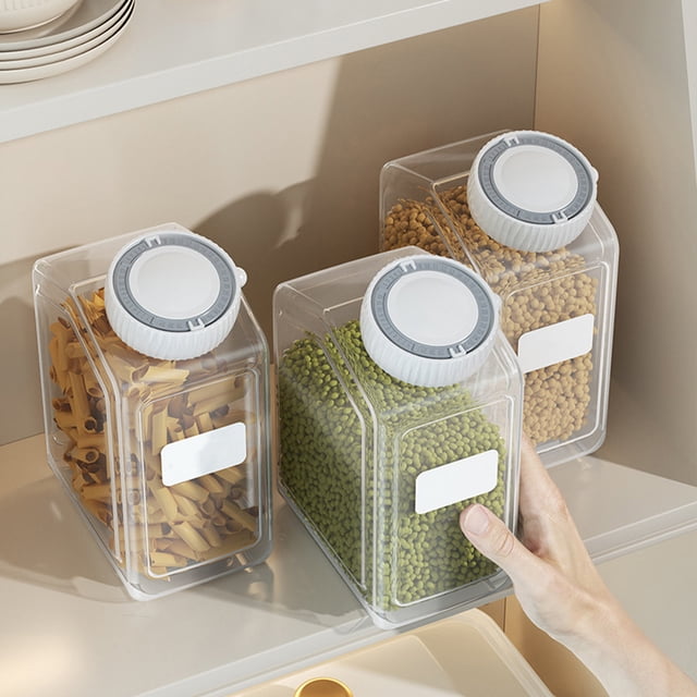 Flour Storage Container Clear,Airtight Rice Dispenser,Grain Container ...