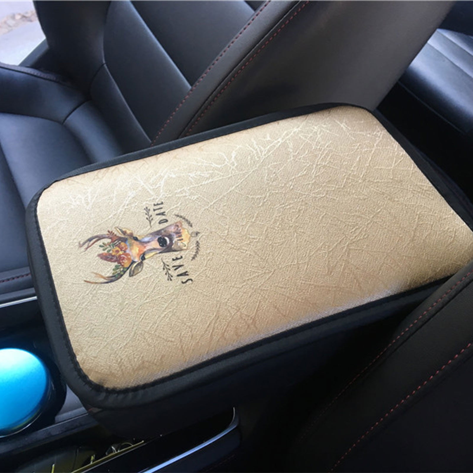 Rwvbm Foam Leather Car Armrest Cover Waterproof Center Console Pad for ...
