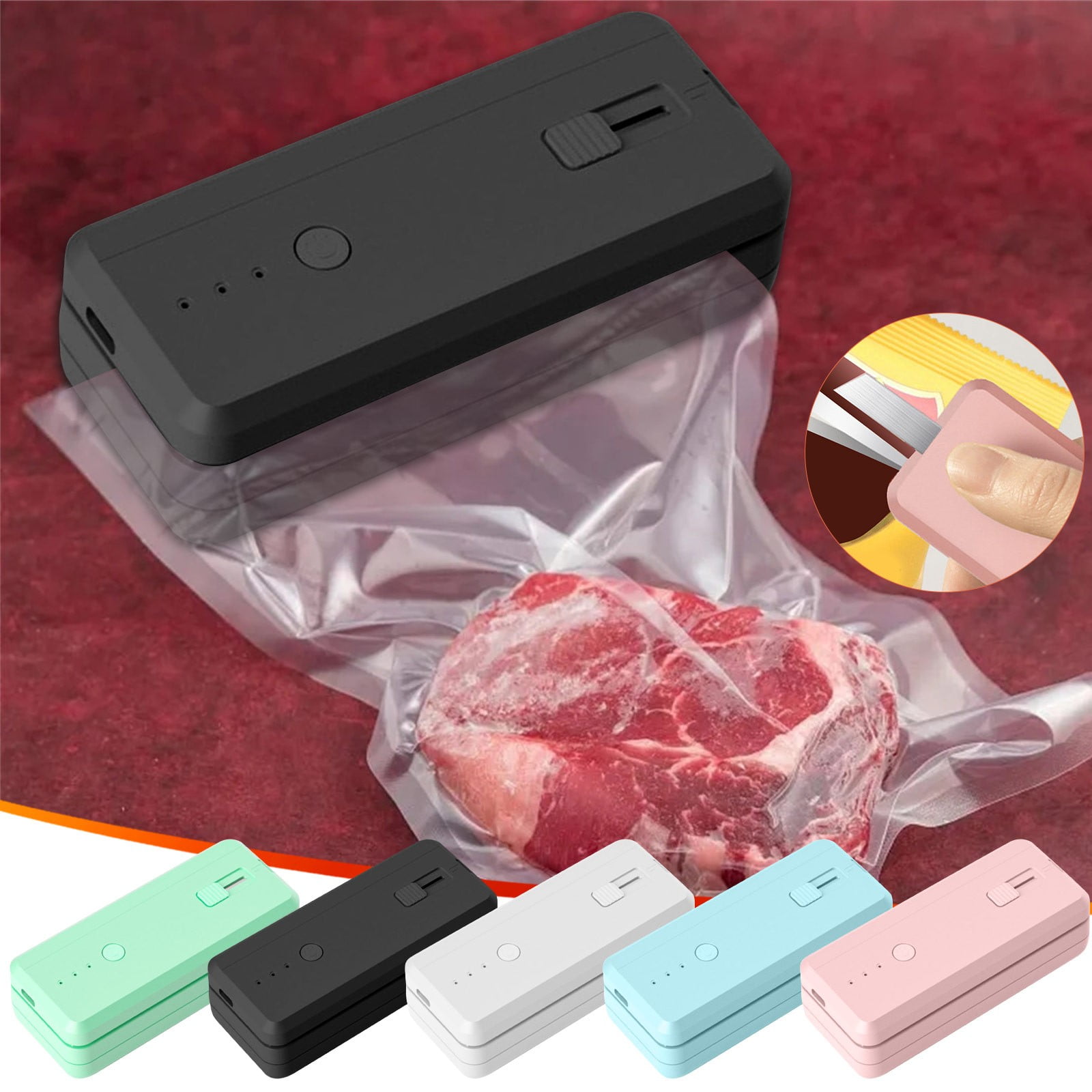 Mini Food Sealer,Handheld Bag Sealing Machine,Portable Snack Sealer ...