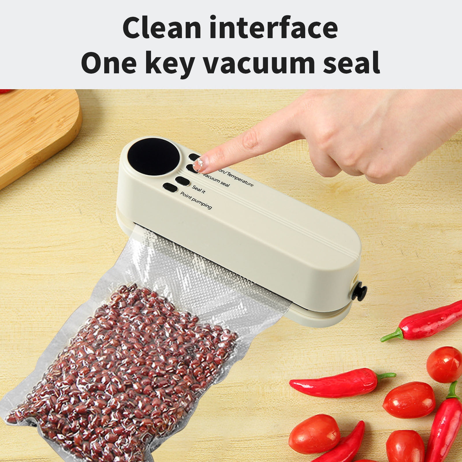 Portable Food Sealer,Mini Wireless Vacuum Sealing Machine,High Power ...