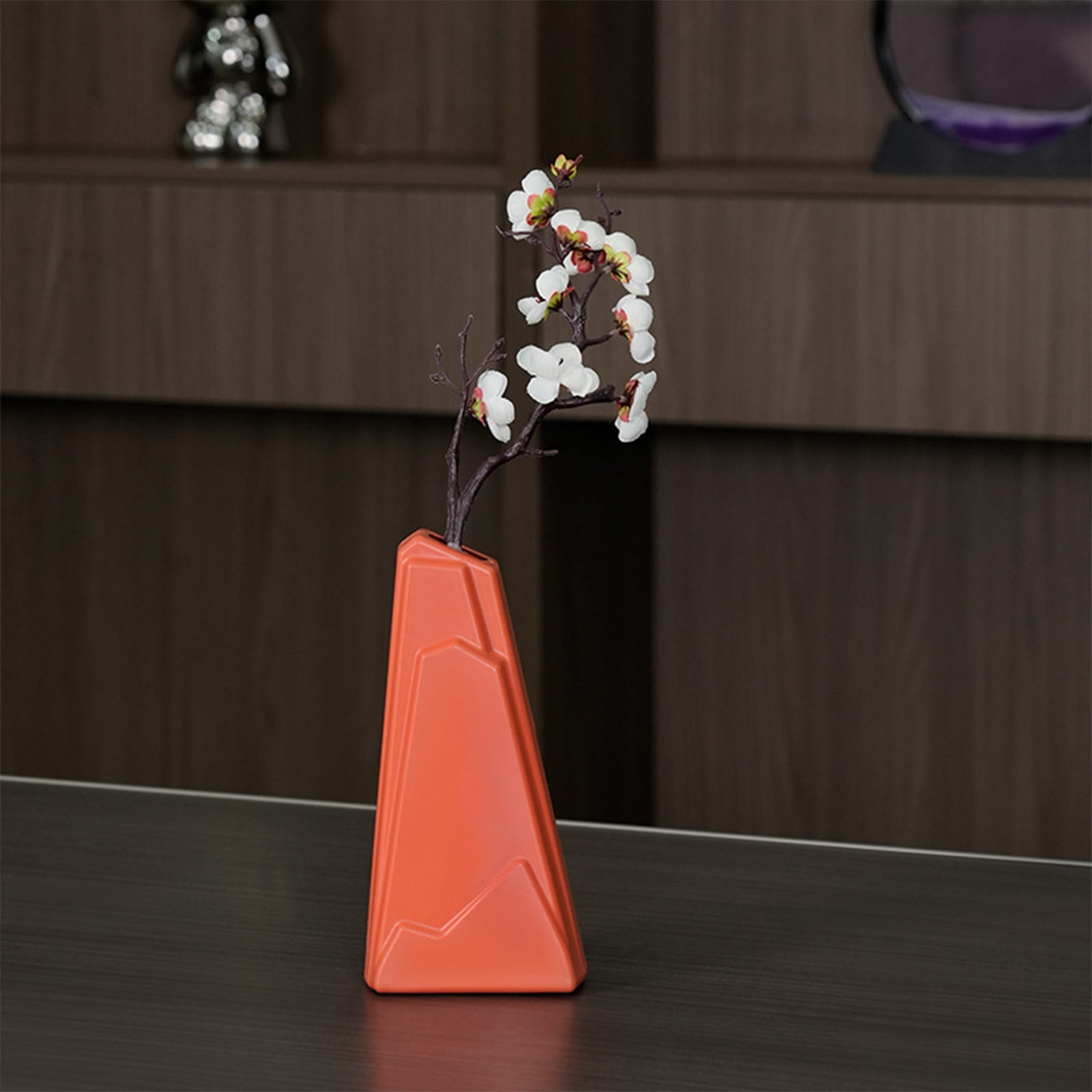 Plastic Glazed Flower Vase,Modern Decorative Pot for Dried Arrangements ...