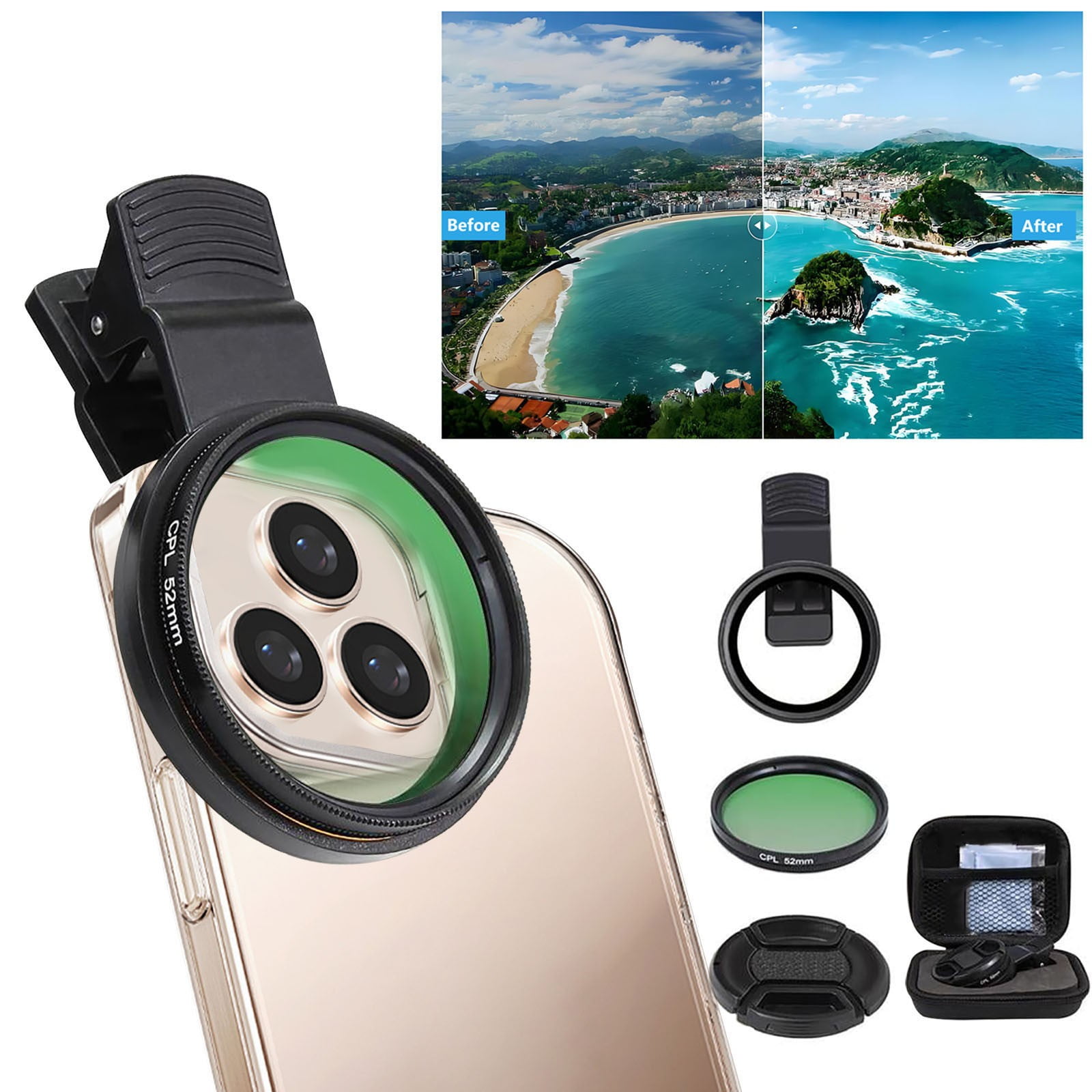 Rwvbm HD Polarizing Filter for Smartphone Lenses Reduces Reflections & Enhances Colors Improves ...