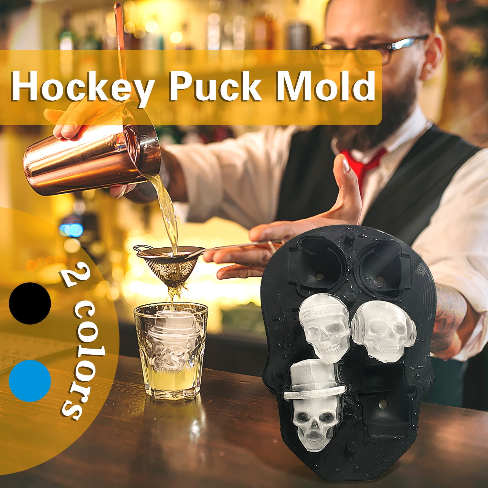 Skull Ice Tray,Flexible Silicone,Long-Lasting Skull Shaped Ice Cubes ...