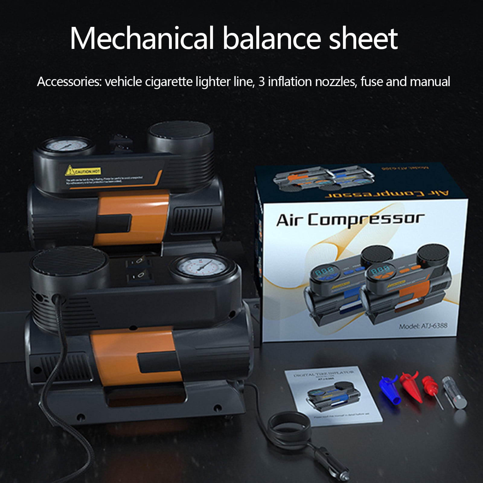 Tire Inflator,12V Portable Pump,Digital Car Compressor,Auto Tire,LED ...