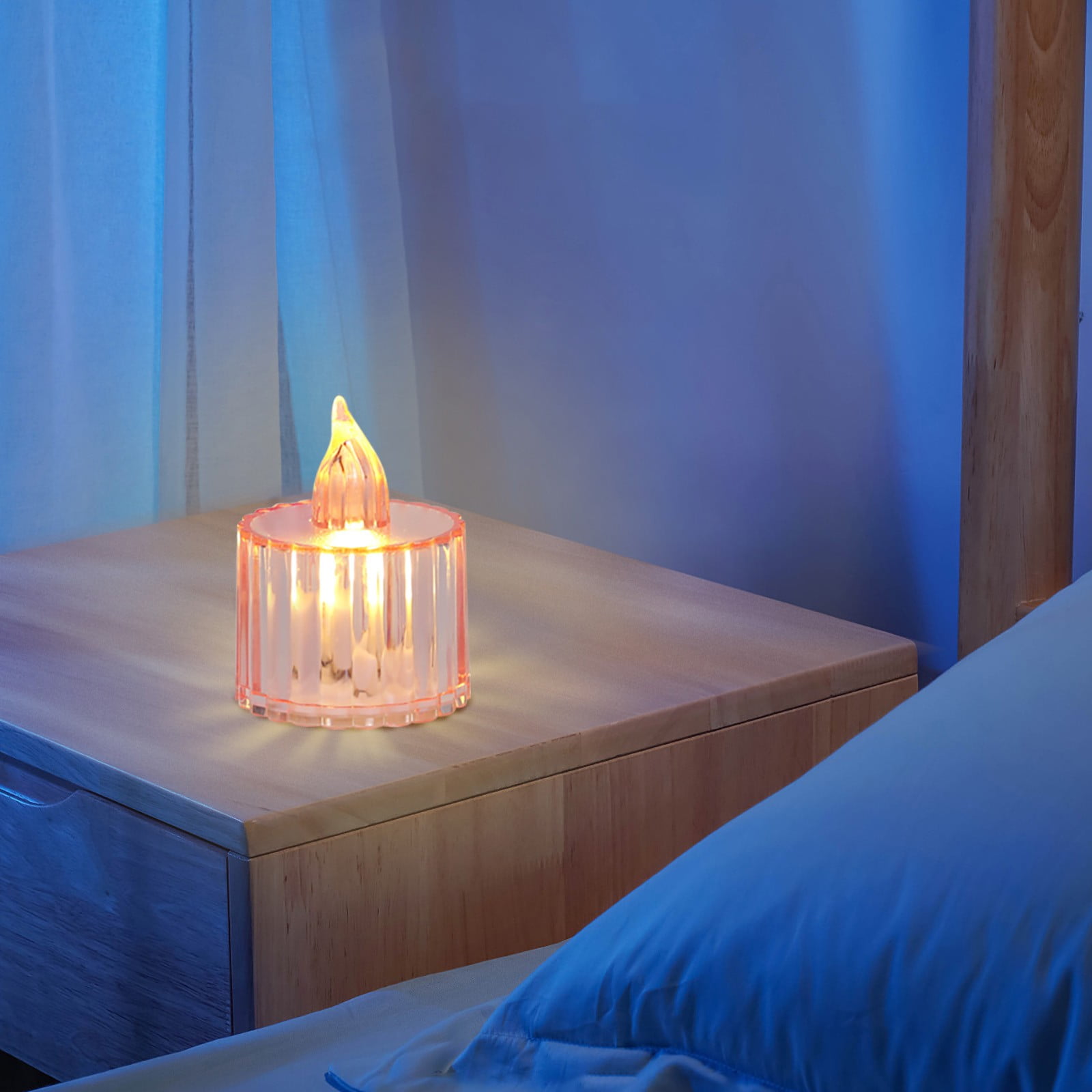 Rwvbm LED Electronic Candle Light - Flameless Tea Wax Night Light with ...