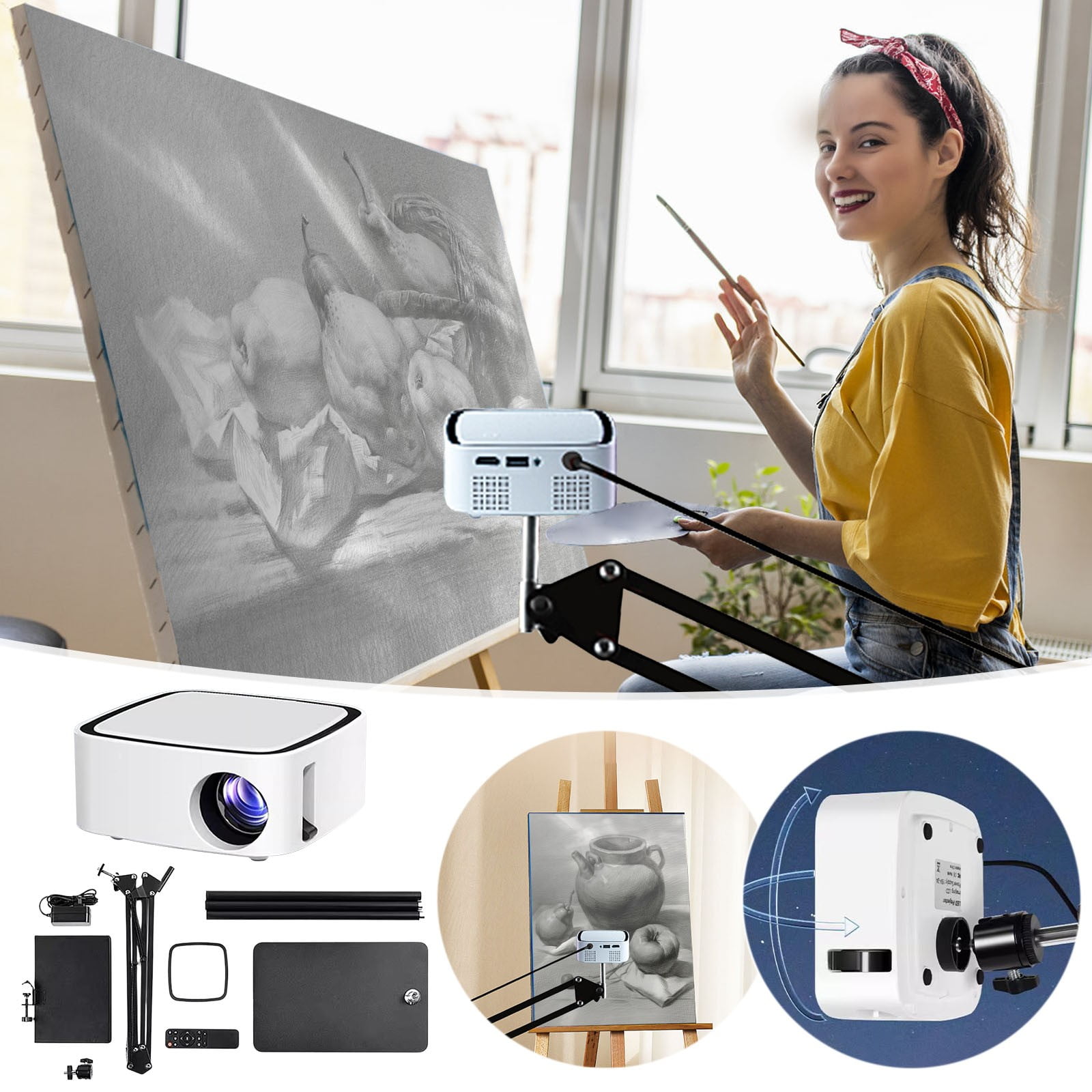 Rwvbm Mini Art Projector for Tracing & Drawing Portable Digital ...