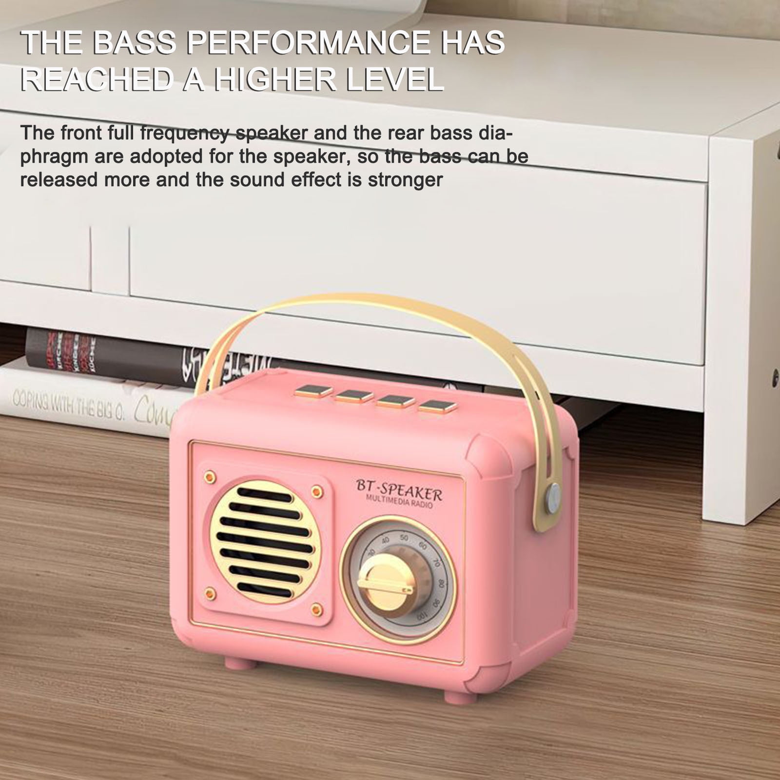 Retro Bluetooth Speaker,Mini Portable Music Player,Wireless Subwoofer ...