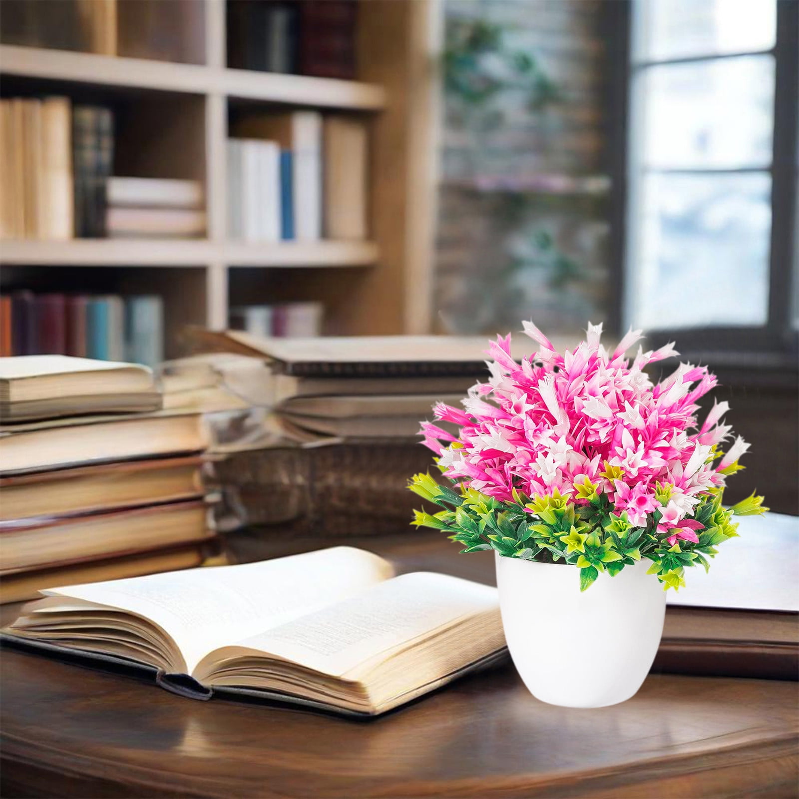 Rwvbm Modern Artificial Potted,Plastic Flower Bouquet for Tabletop ...