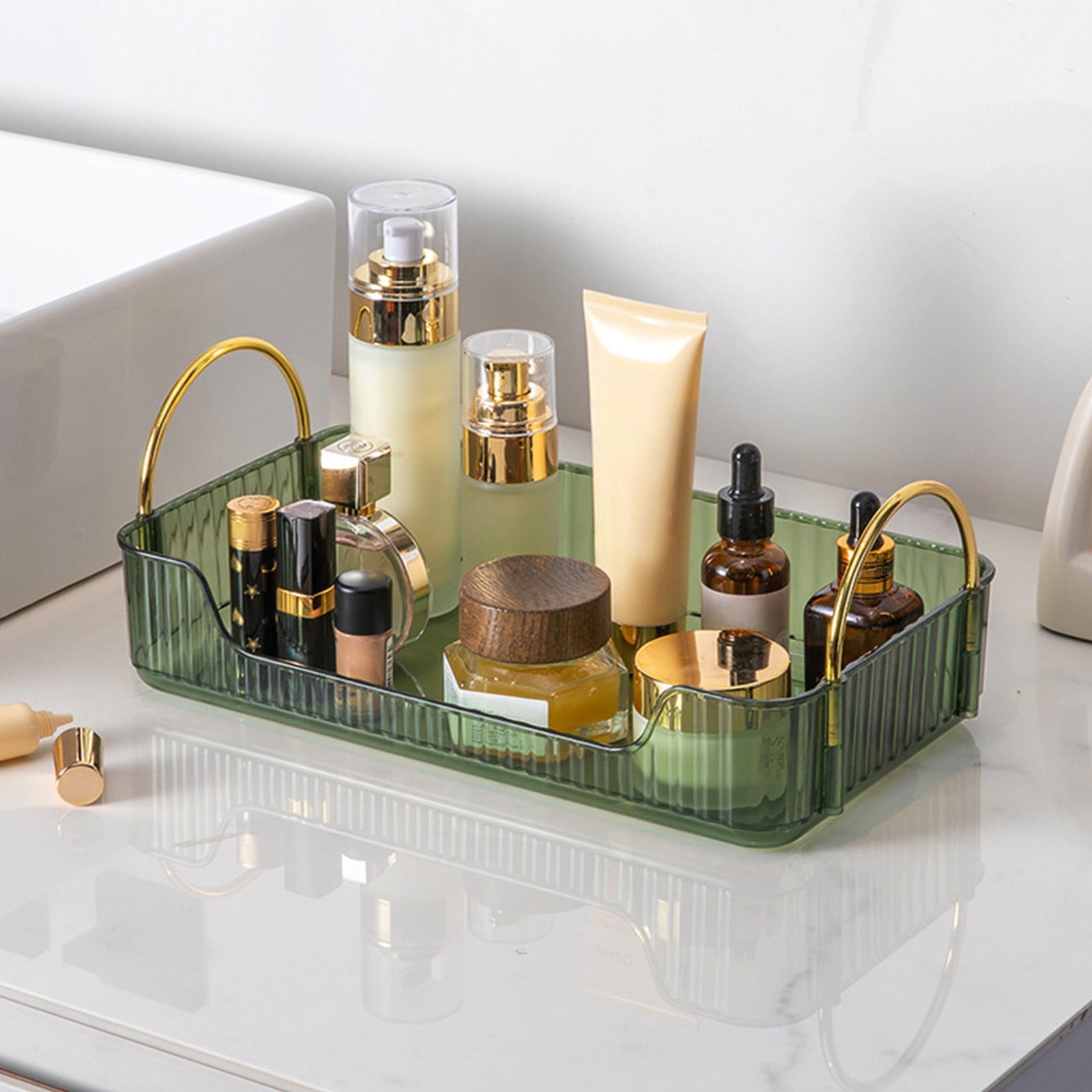 Rwvbm Organization Rack,Transparent Ribbon Handle Washbasin Storage ...