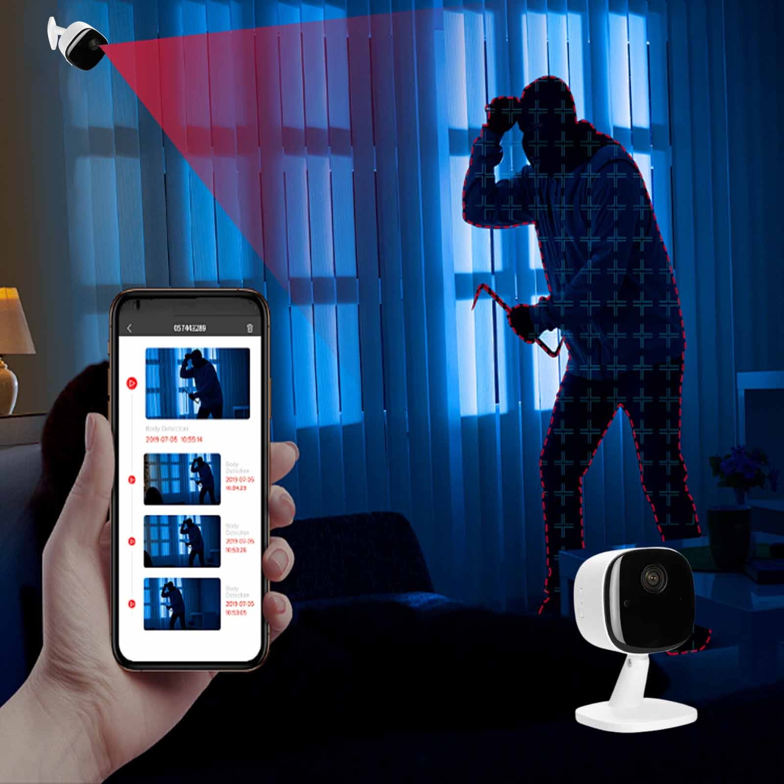 Rwvbm Outdoor Security Camera with Human Detection & Motion Alerts 2MP ...