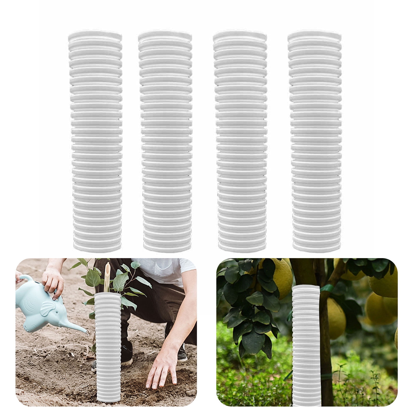 Rwvbm PP Corrugated Tree Guards 15.8" Tall White Plastic Tree Trunk ...
