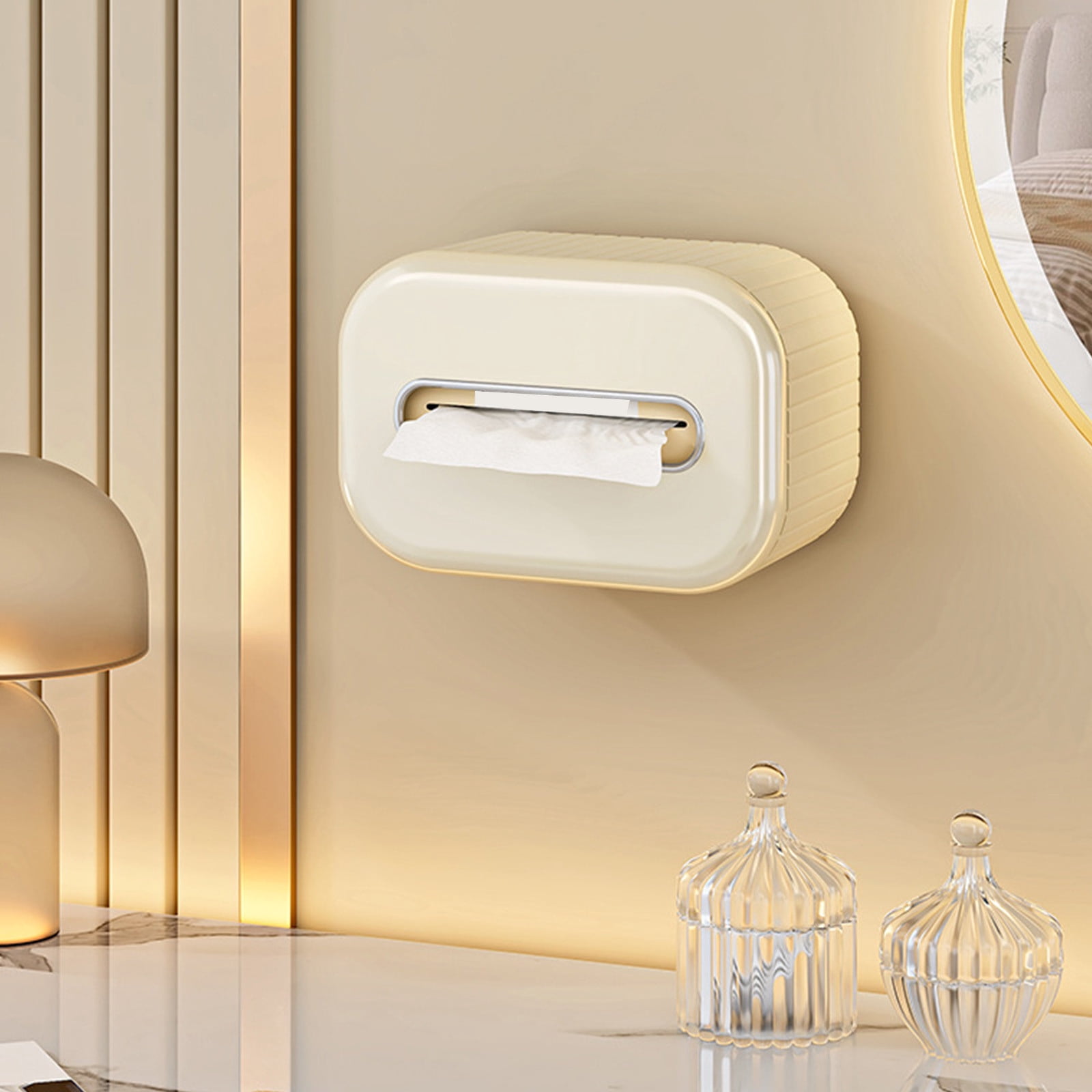 Rwvbm Plastic Tissue Box Cover Organizer 7.28x4.92x4.13in White or ...