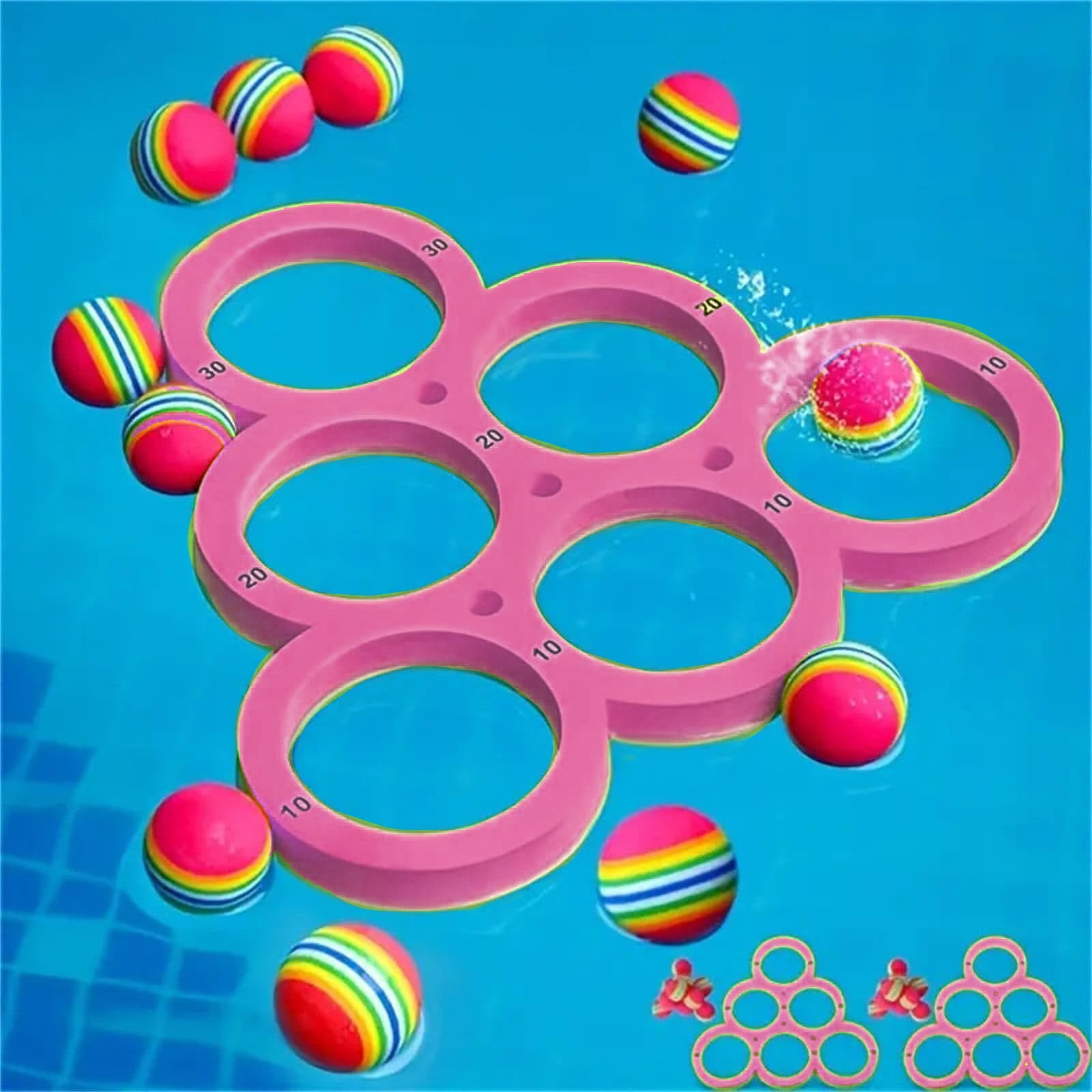 Rwvbm Pool Toss Game With Floating Scoreboard, EVA Foam Cornhole Set ...