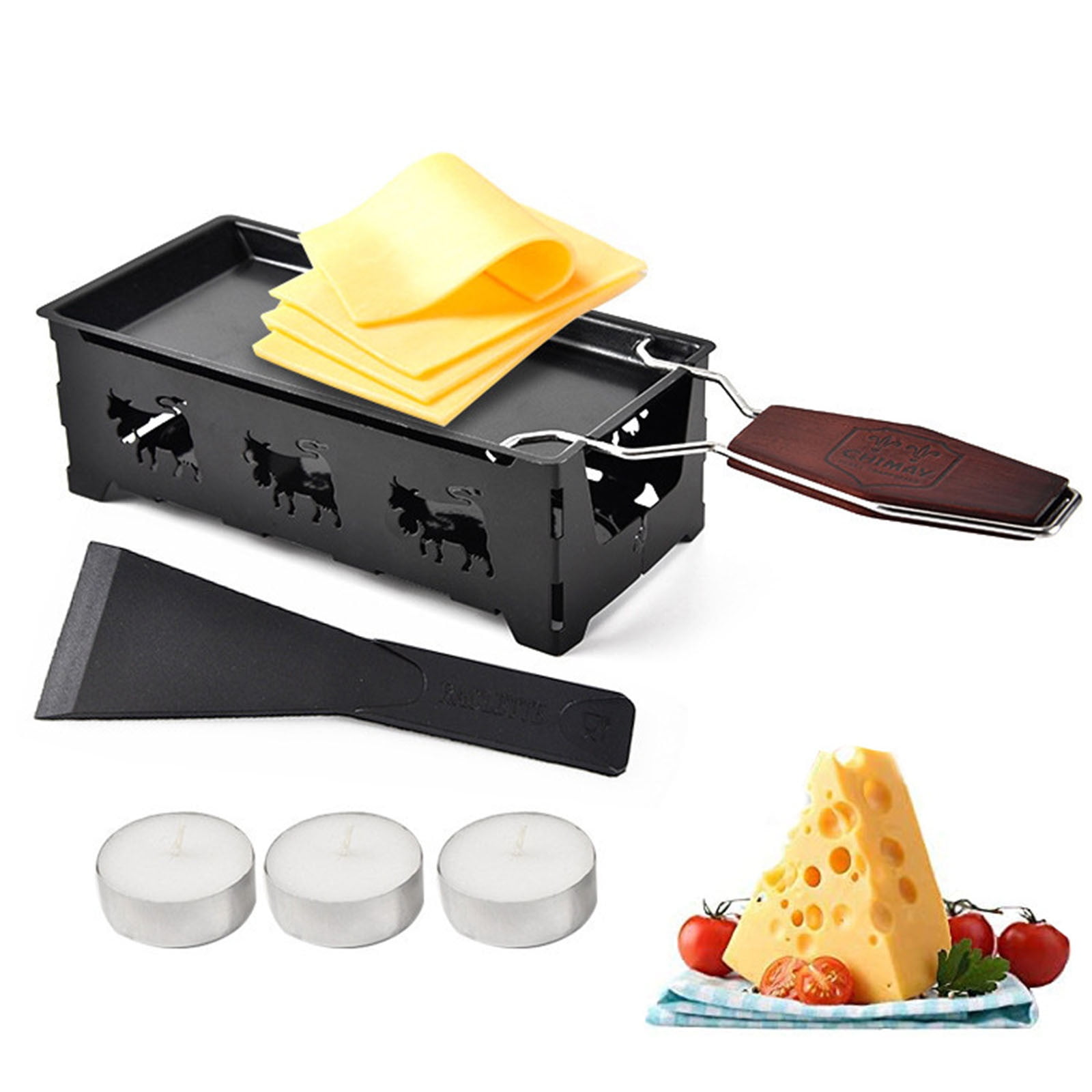 Rwvbm Portable Cheese Melting Pan Nonstick Carbon Steel Skillet with ...