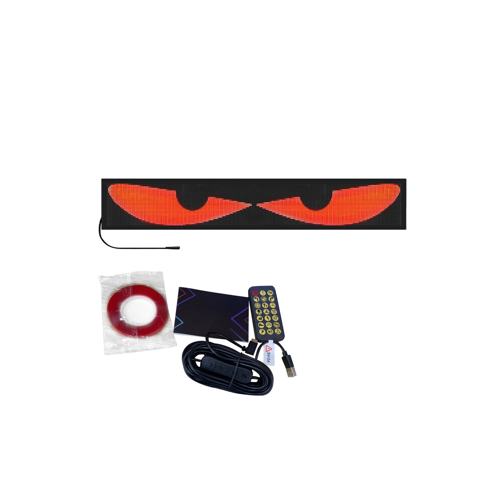 Rwvbm Programmable LED Windshield Eyes for Cars & Trucks Flexible Thin ...