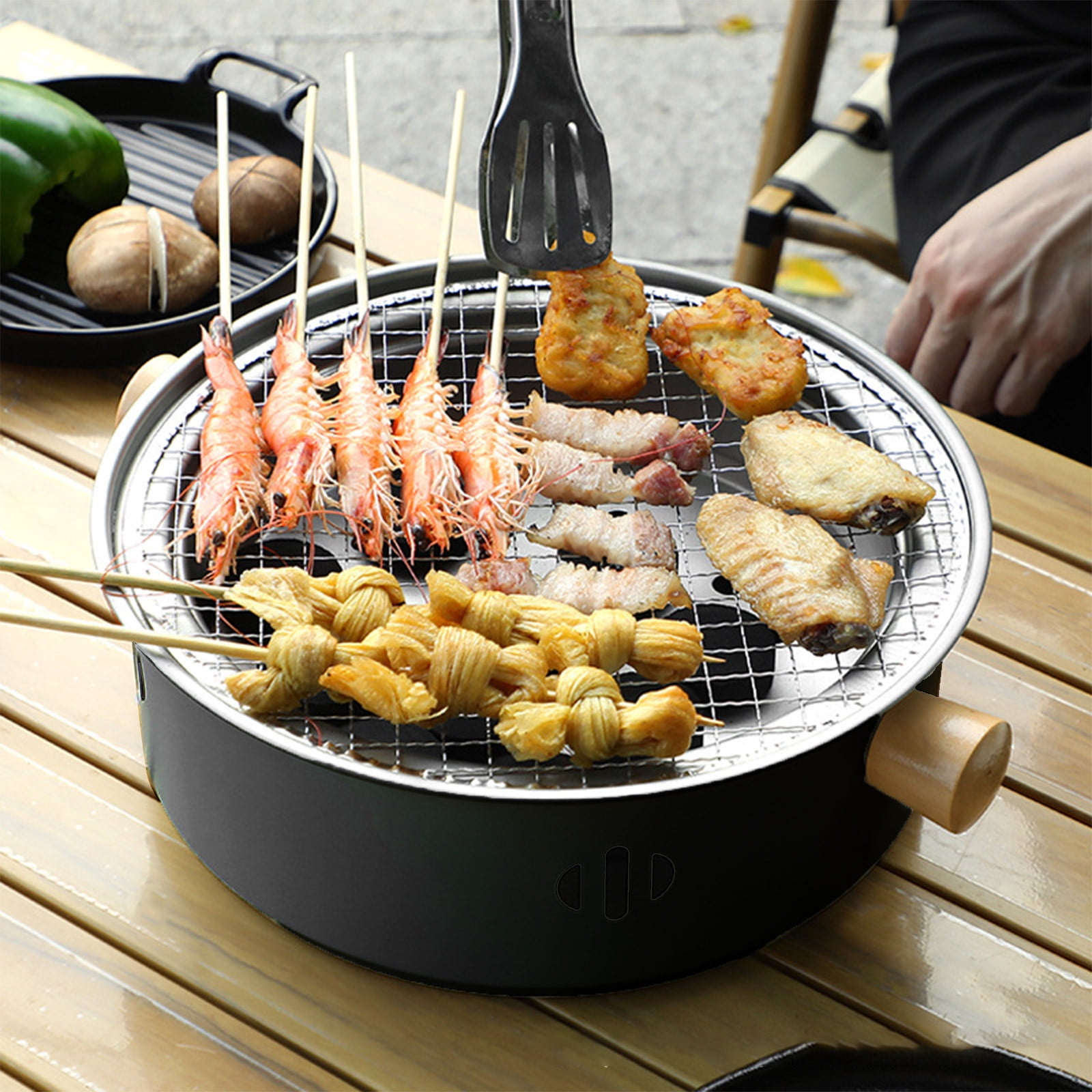 Rwvbm Round Charcoal Grill for Outdoor Cooking Portable BBQ Grill with ...
