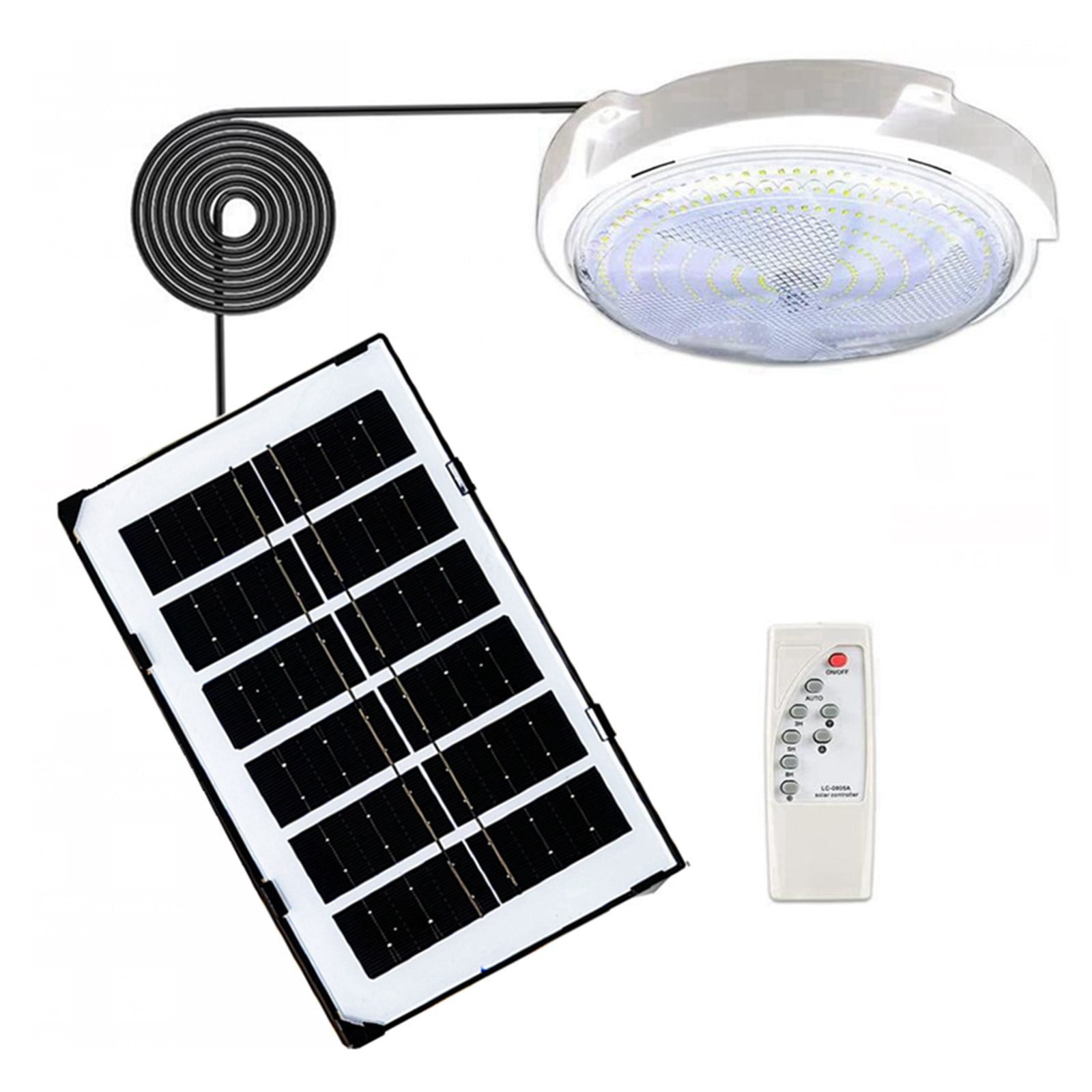 Solar Ceiling Light,Remote Control LED Lamp,Polyline Solar Panel ...