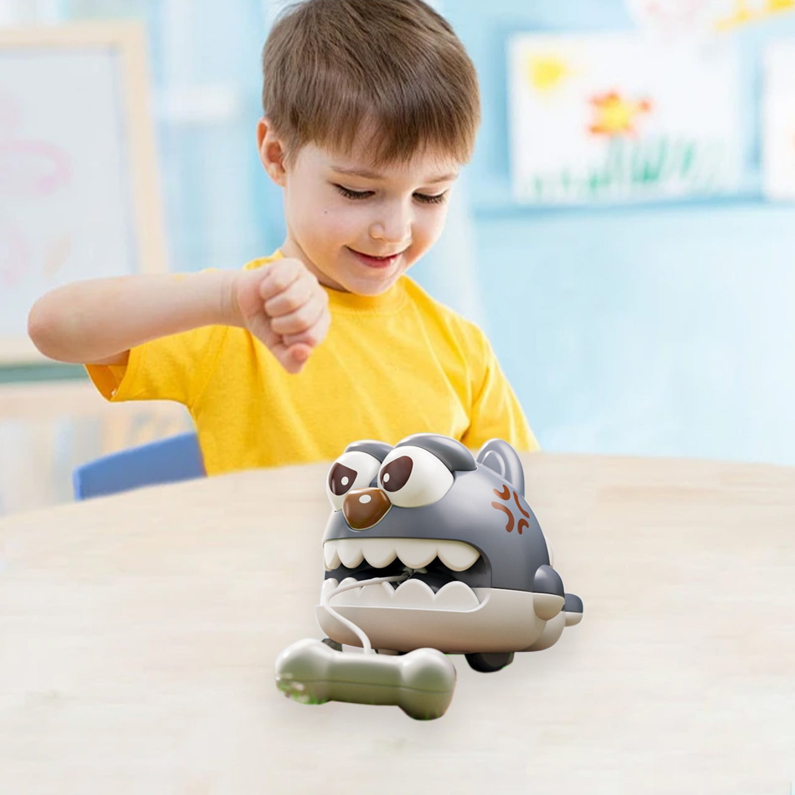 Rwvbm Toys Cute Pull String Dog Car Toy Without Battery Portable Design ...