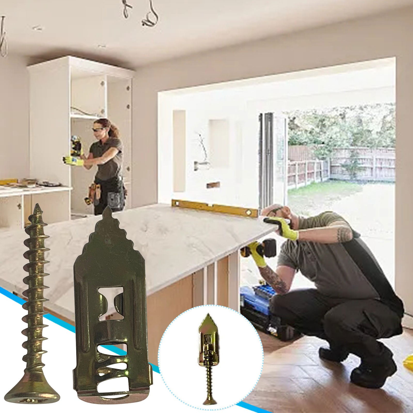 Rwvbm Upgraded 150PCS Self-Drilling Screw Anchors, 2024 Plated Steel ...