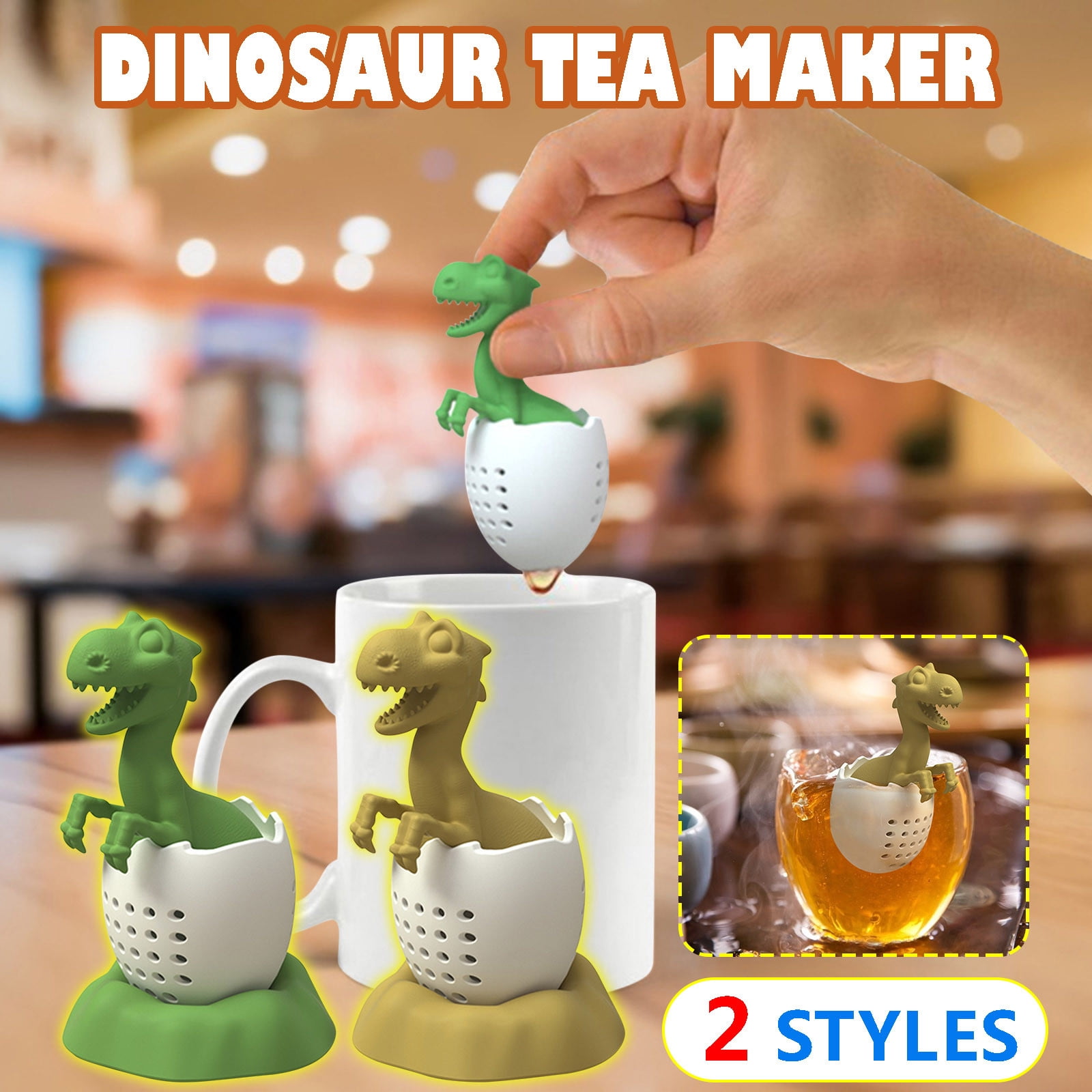 Dinosaur Tea Brewer,Cute and Tea Maker,Long Handle Hook Design,Reusable ...