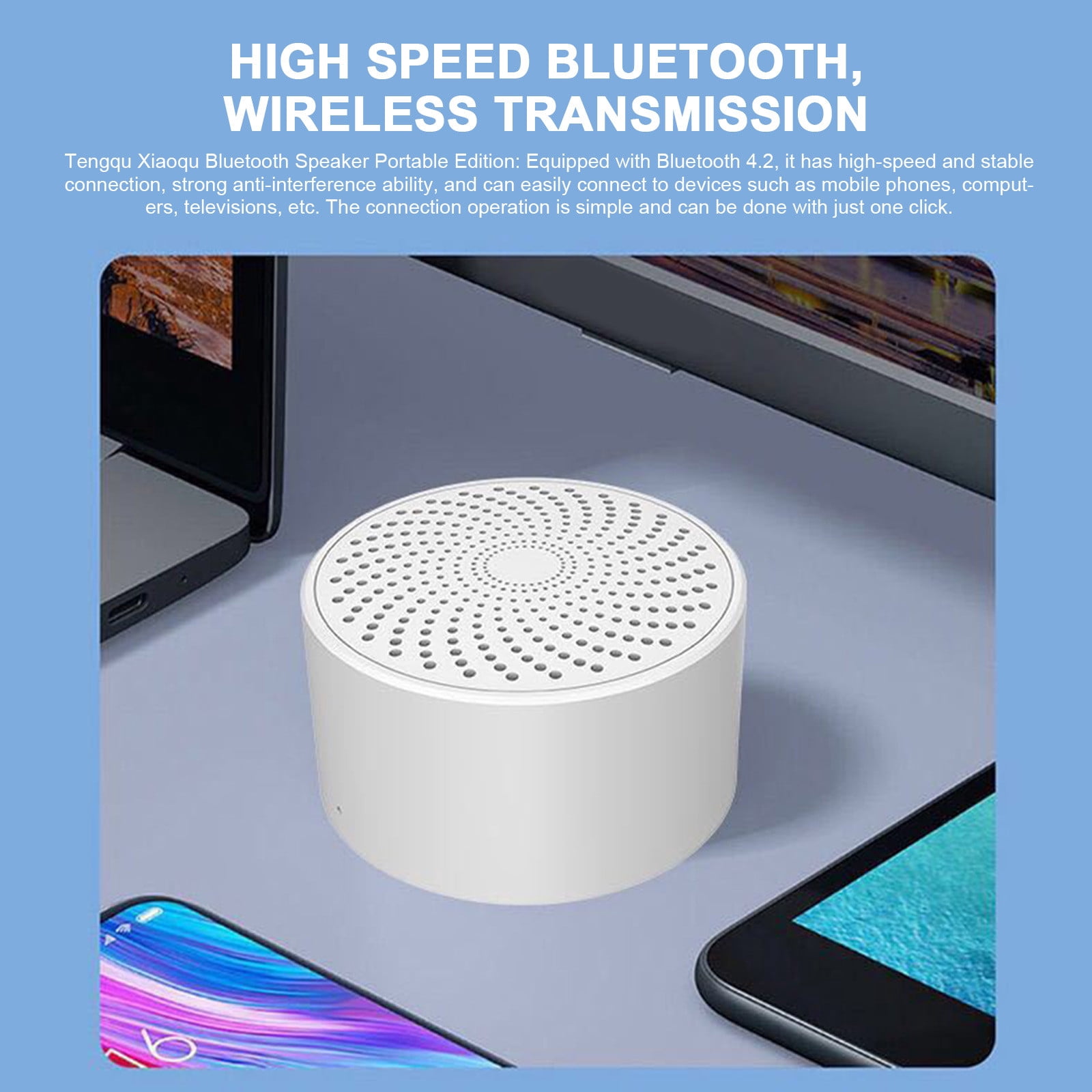 Mini Bluetooth Speaker,Intelligent Voice Portable Speaker,Bluetooth 5.0 ...