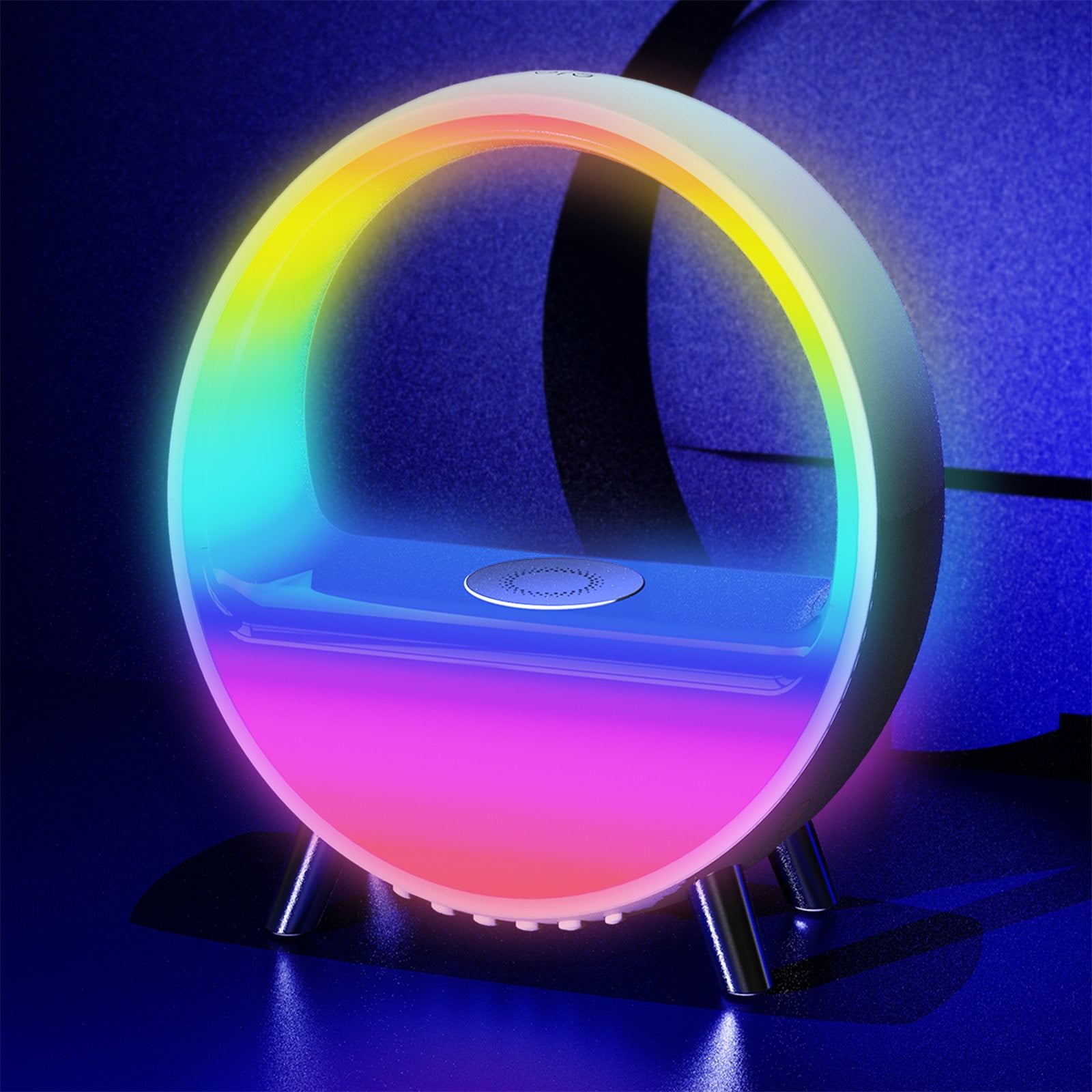 Rwvbm Wireless Charger Lamp with Bluetooth Speaker, Music Clock, Alarm ...