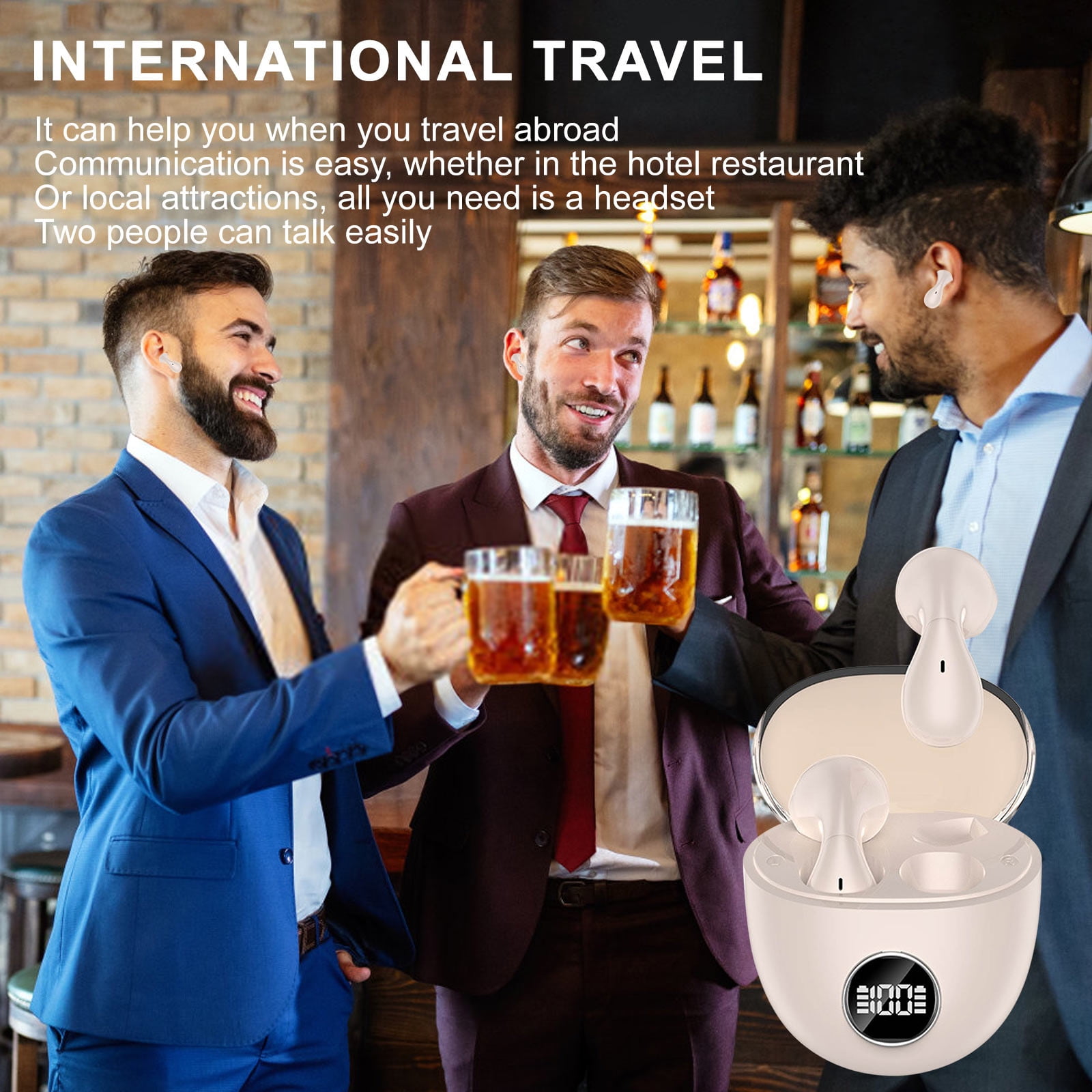 Rwvbm Wireless Translation Earbuds 144-Language Real- Translator ...