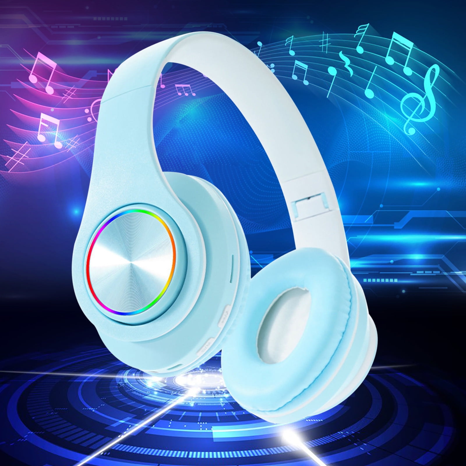 aron Color Bluetooth Headphones with Breathing Light Wireless Over-Ear ...