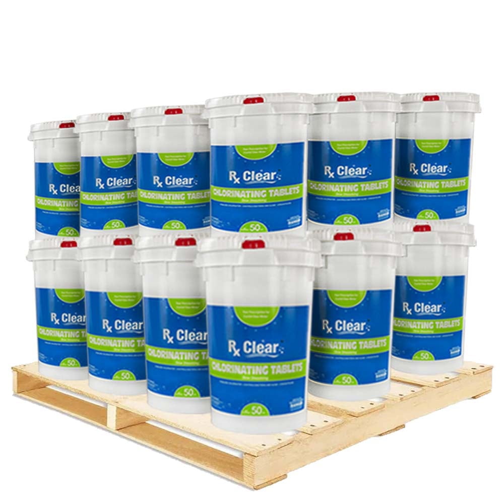 Rx Clear 3" Stabilized Chlorine Tablets for Swimming Pools, 1200 lbs ...