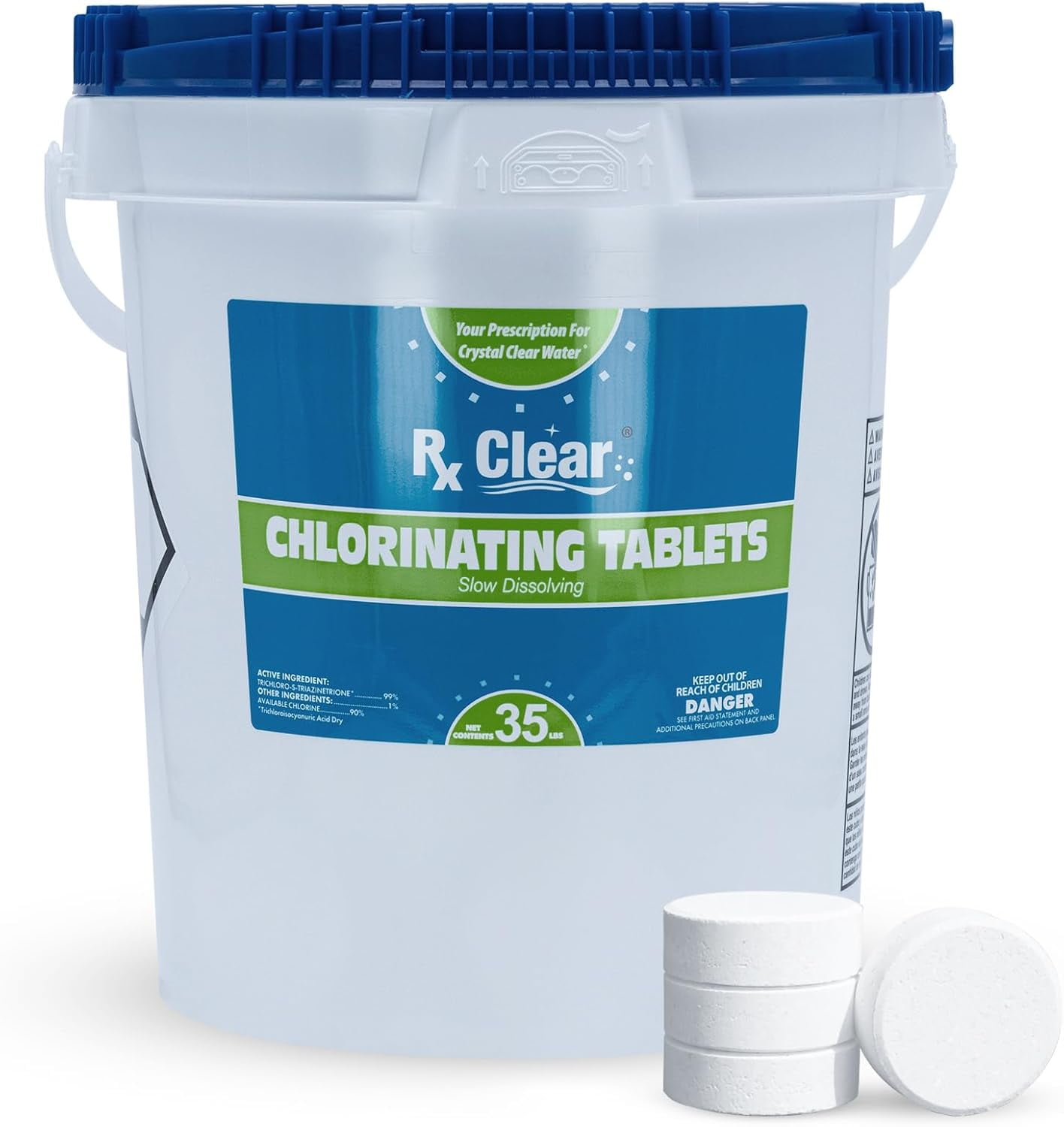 "Rx Clear Stabilizer Bulk 3"" Long Lasting Chlorinating Tablets for ...