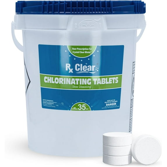 "Rx Clear Stabilizer Bulk 3"" Long Lasting Chlorinating Tablets for ...