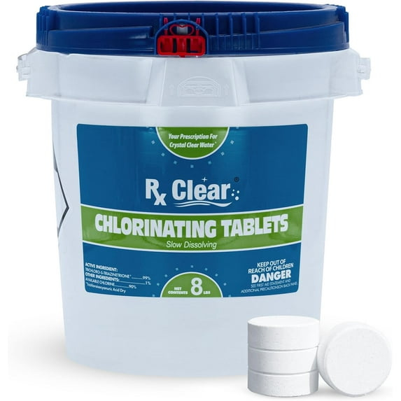 "Rx Clear Long Lasting Stabilized Chlorinating Chemicals, 3"" Chlorine ...