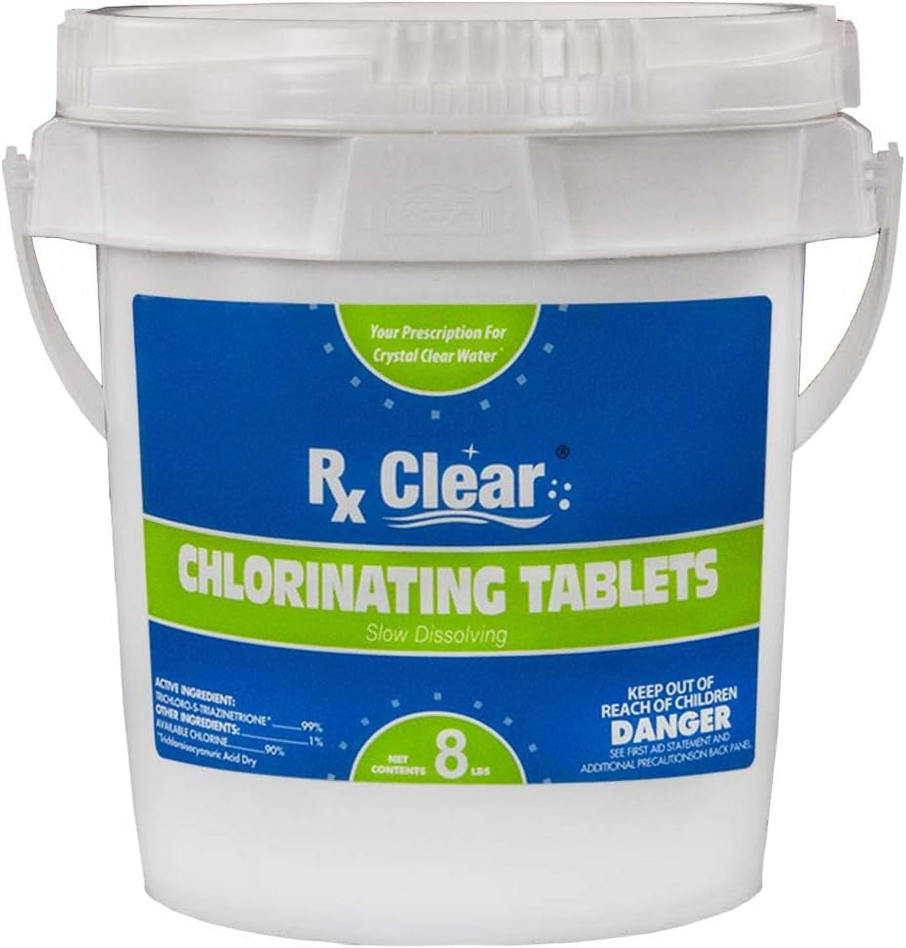 "Rx Clear Long Lasting Stabilized Chlorinating Chemicals, 3"" Chlorine ...