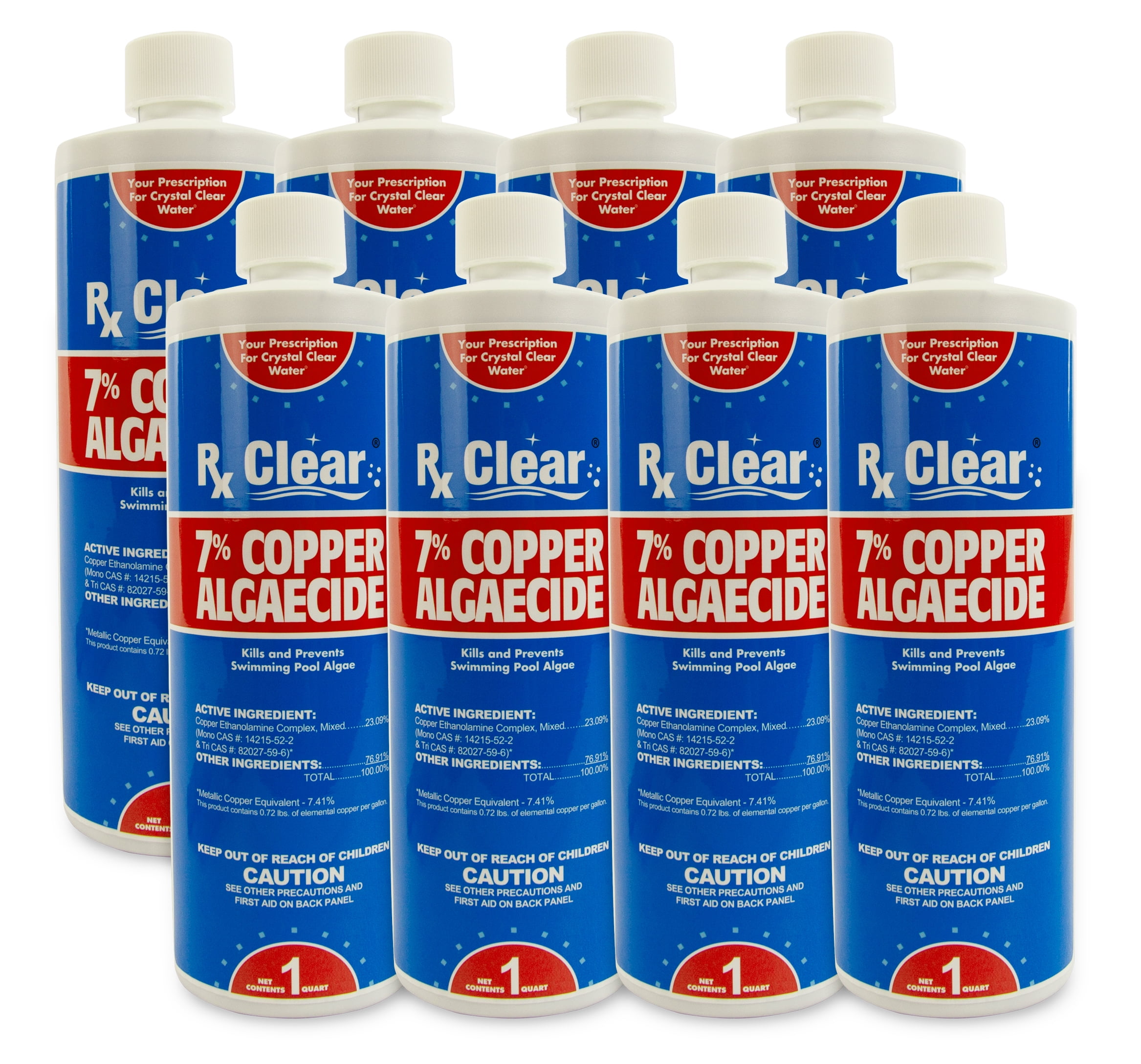 Free Shipping! Rx Clear 7% Copper Algaecide for Swimming Pools - 8 Pack ...