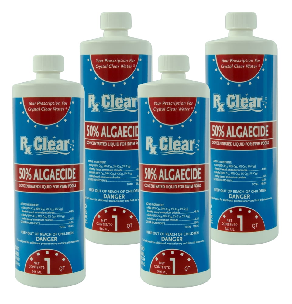 Rx Clear Algaecide 50 Plus for Swimming Pools, 4 Pack - Walmart.com