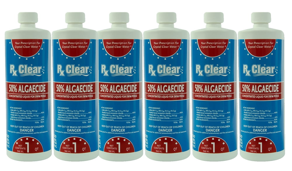 Rx Clear Algaecide 50 Plus - Pool Solution, Algae Cleaner and ...