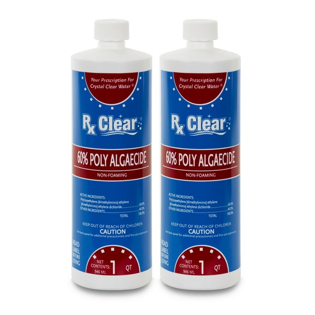 Free Shipping! Rx Clear Algaecide 60 Plus Liquid for Swimming Pools, 2 ...