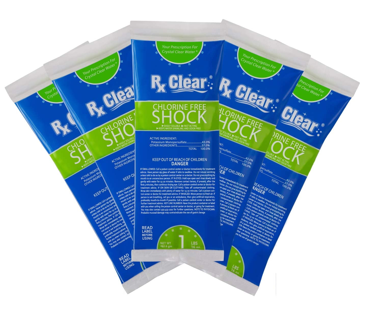 Rx Clear Pool Shock, 5 lbs, Oxidizing Shock, Removes Chloramines ...