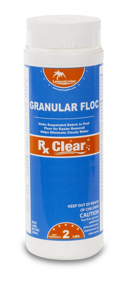 Rx Clear Granular Floc Clarifier for Swimming Pools and Spas, 2 lbs ...