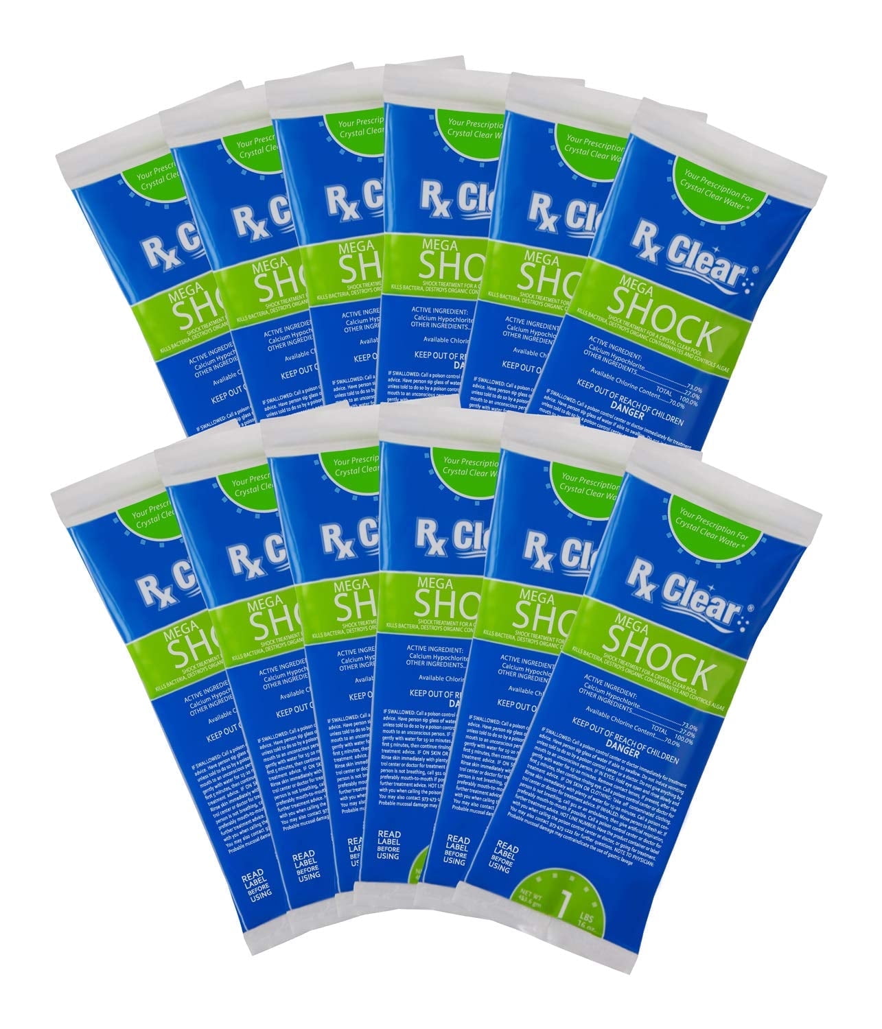 Free Shipping! Rx Clear Mega Shock Pool Clarifier - Super Algaecide, 73 ...