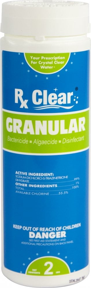 Rx Clear Granular Swimming Pool Chlorine - 2 lbs Container - Walmart.com