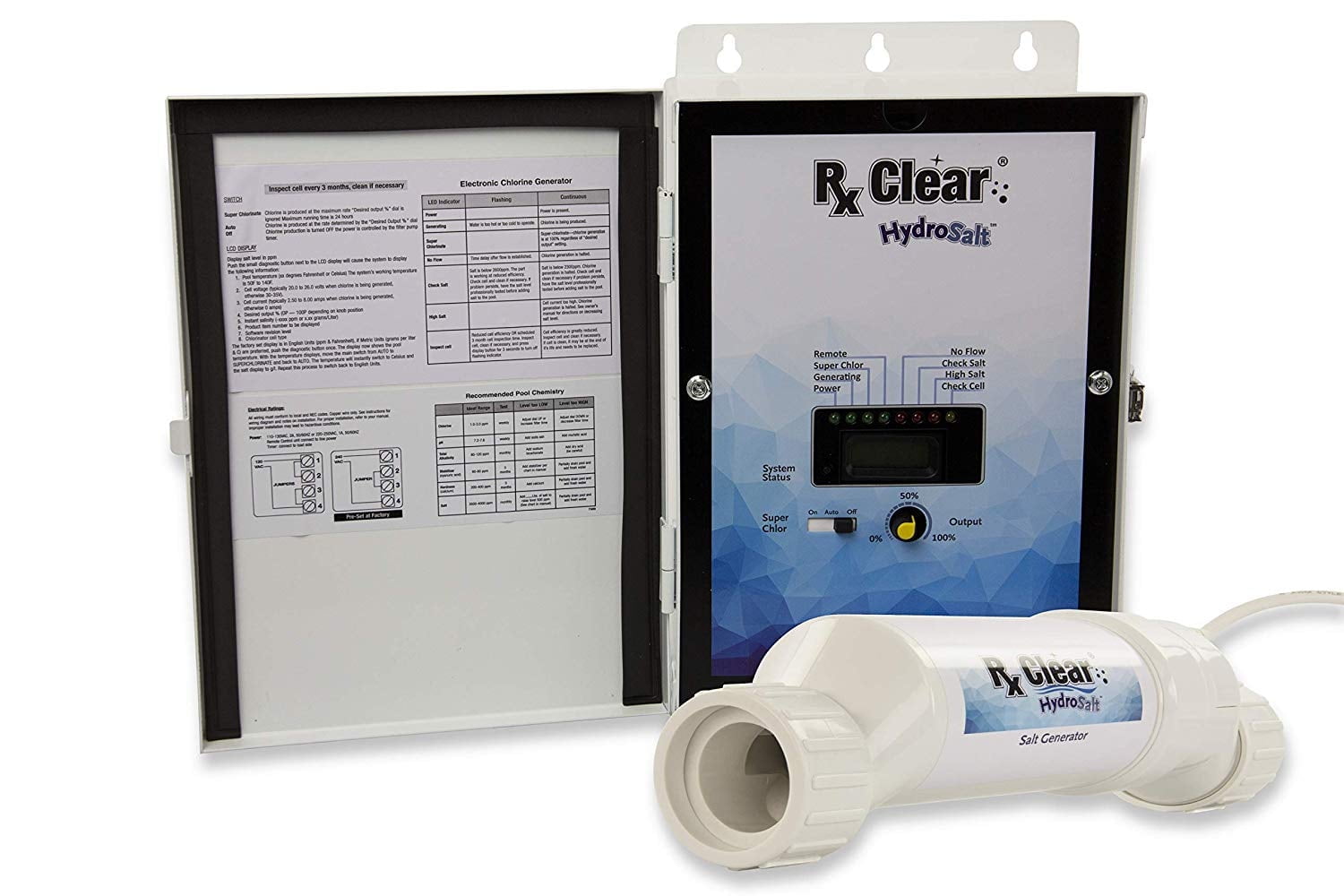 Rx Clear HydroSalt Cell for Inground Pools, Salt Chlorine Generator, up ...