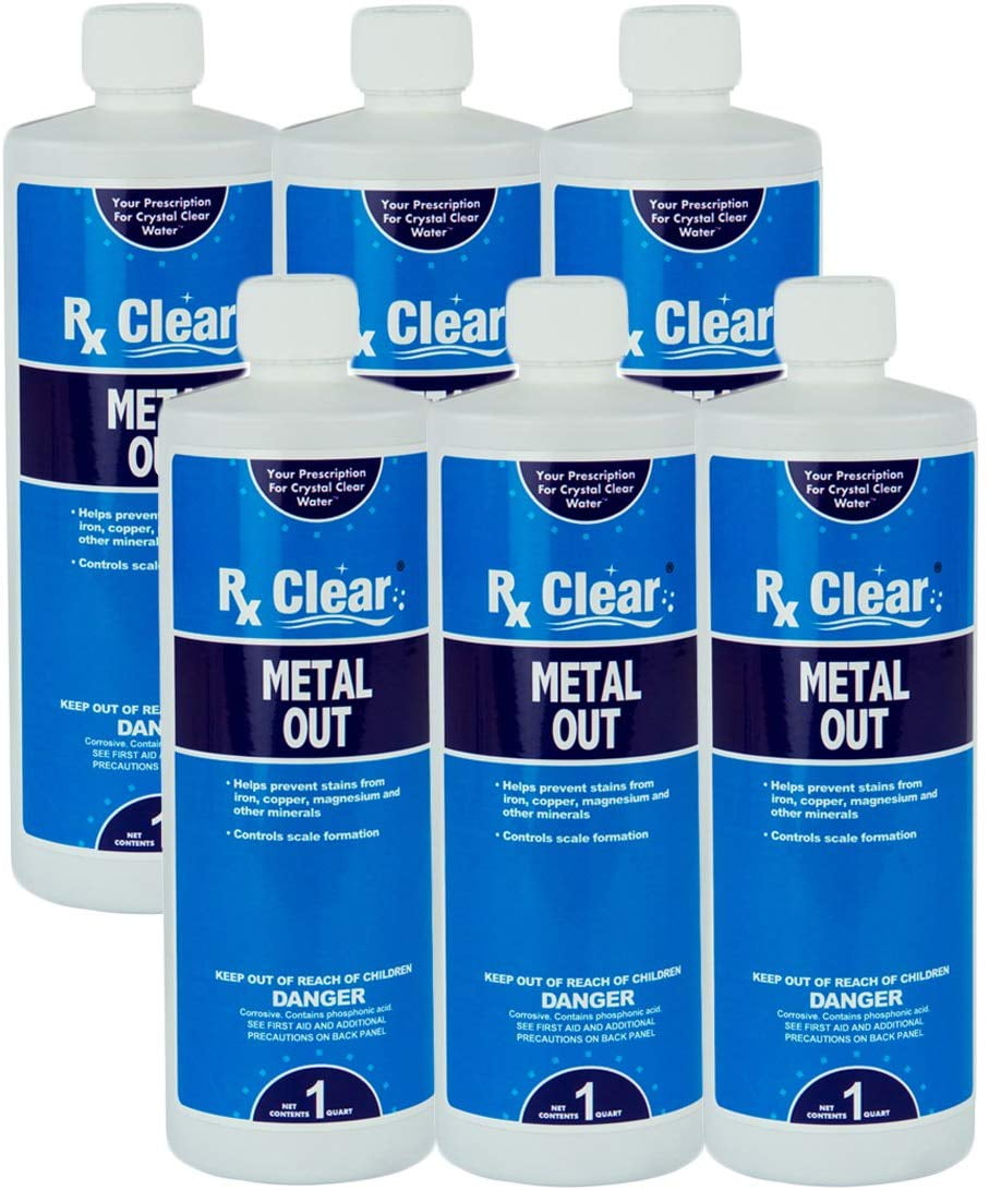 Rx Clear Metal Out Stain Prevention Liquid for Swimming Pools & Spas, 1 ...